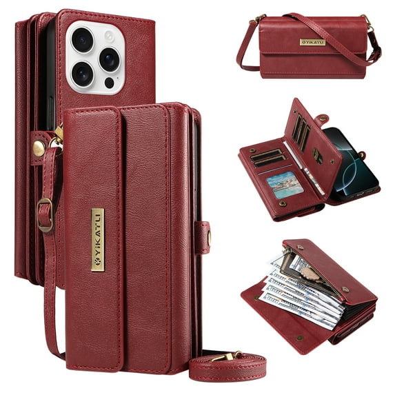 For iPhone 11 Pro Wallet Case with Card Slots / Zipper Purse,RFID ...