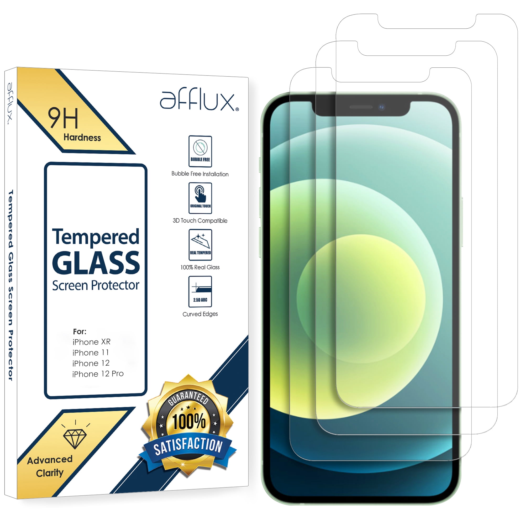 iPhone 11 Screen Protector, Tempered Glass Clear Anti-Scratch Self ...