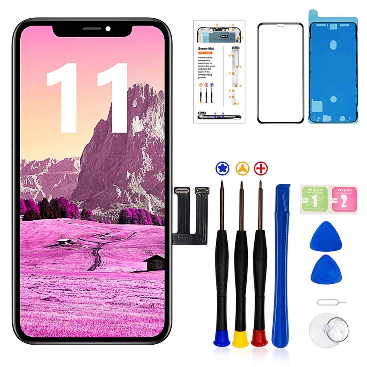 For iPhone 11 Screen Replacement Kit,6.1 inch LCD Phone Touch Display Compatible with iPhone 11 ...