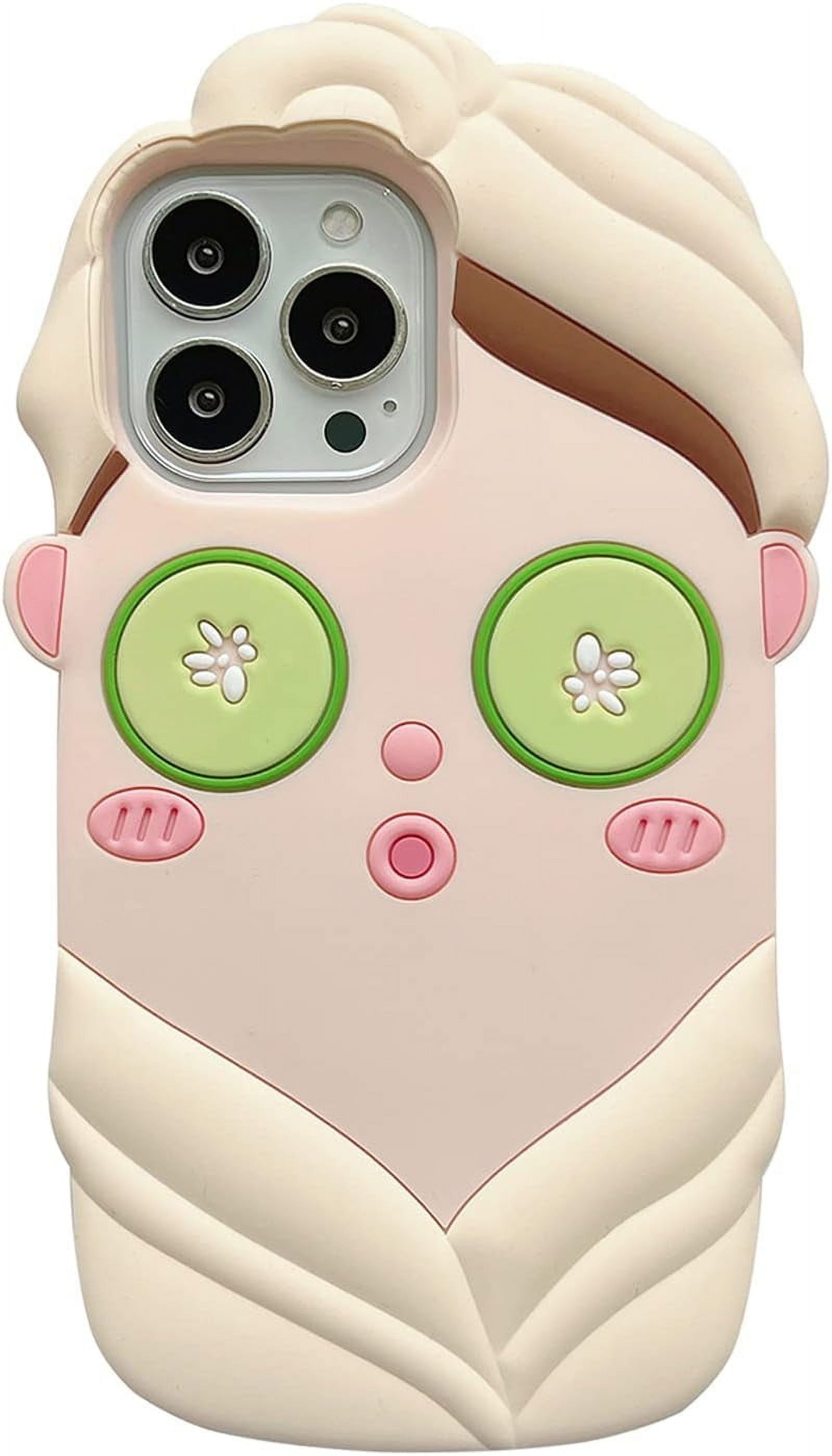 for iPhone 12/12 Pro Case Kawaii Phone Cases,Cute 3D Cartoon Girl Doing ...