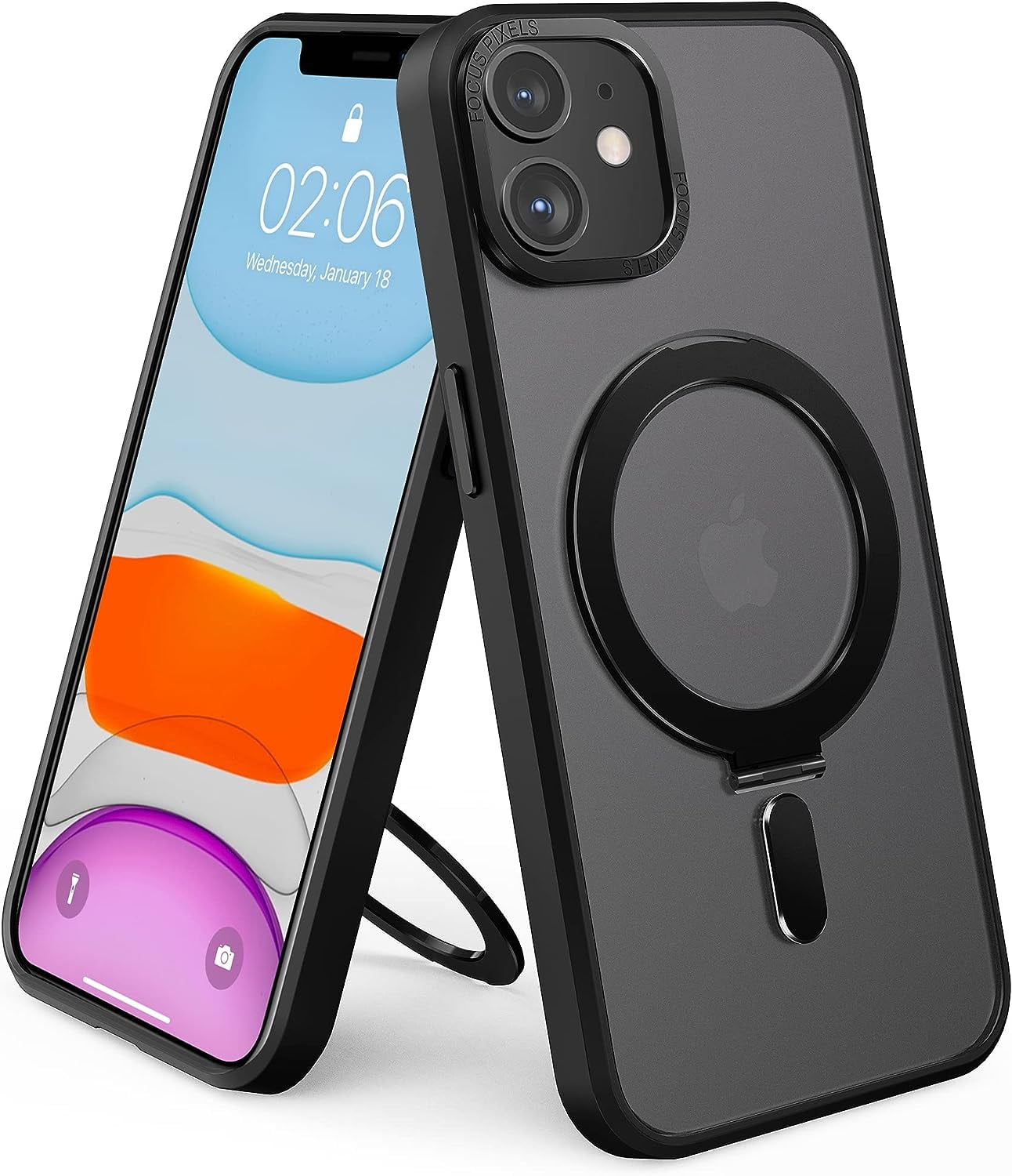 for iPhone 12 & 12 Pro Case - Magnetic Stand, Ring Holder, Compatible ...