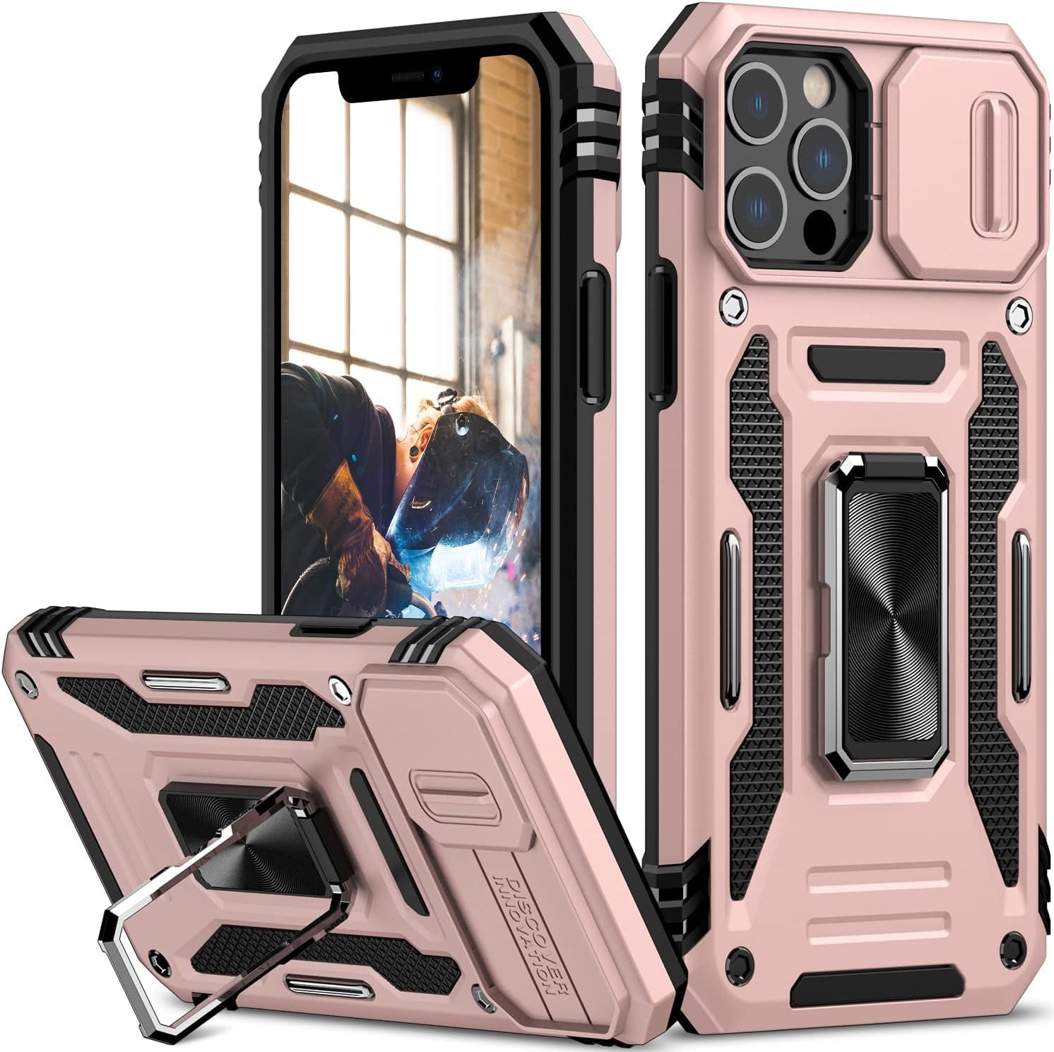 for iPhone 12/12 Pro Case with Slide Camera Cover Drop Tested Military ...