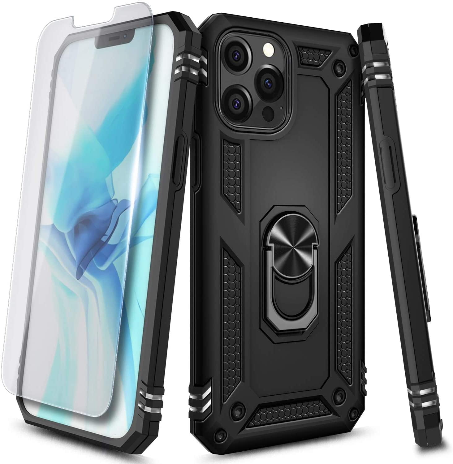 Nagebee iPhone 12, 12 Pro Case, Tempered Glass Protector, Shockproof ...