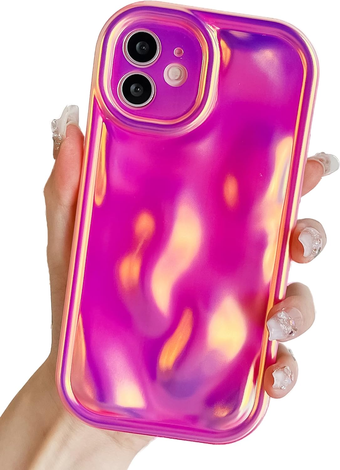 for iPhone 12 Case, 3D Laser Water Ripple Pattern Wavy Shockproof Soft ...