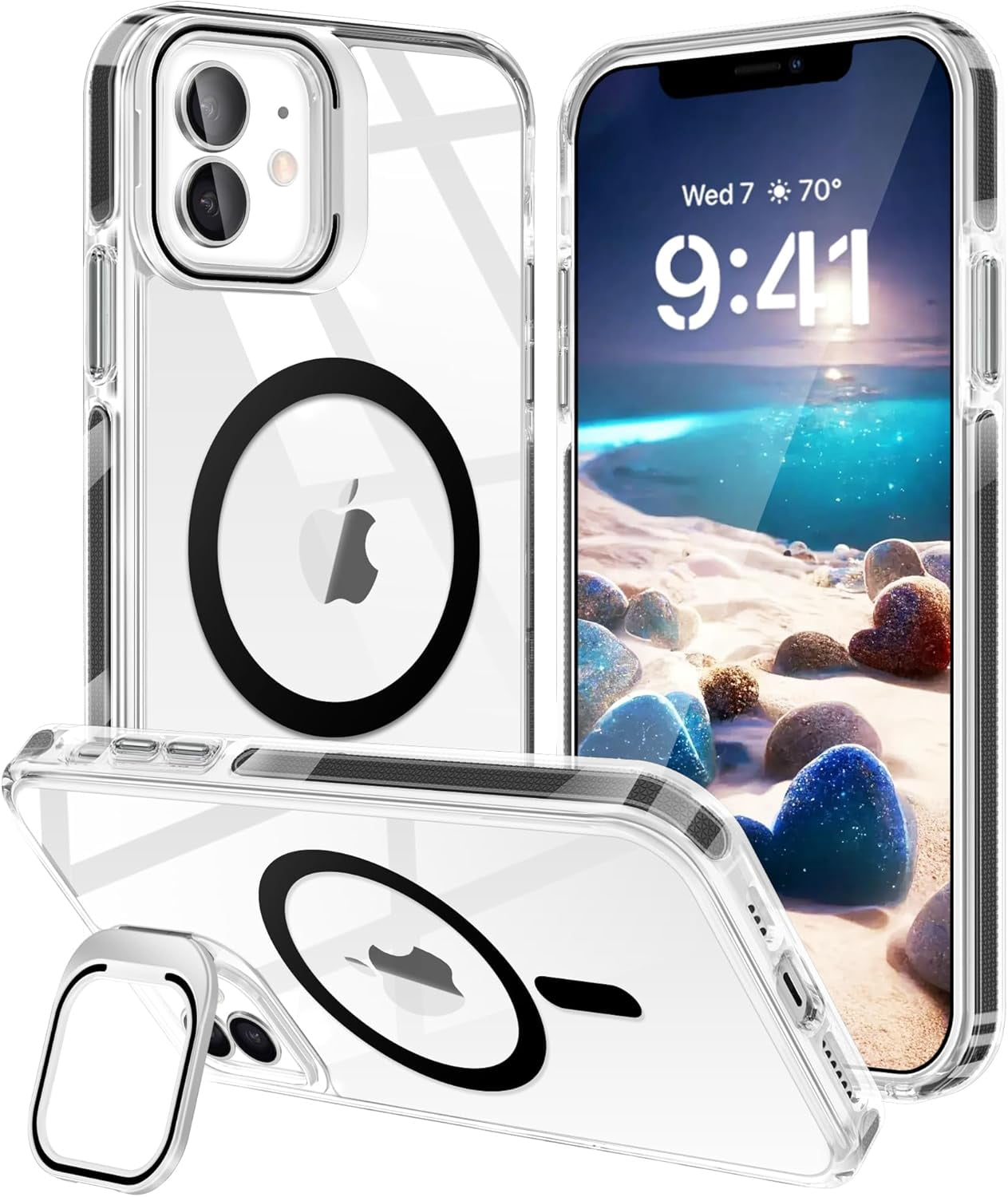 iPhone 12 Case[Compatible with Magsafe][with Invisible Camera Stand] 20 ...