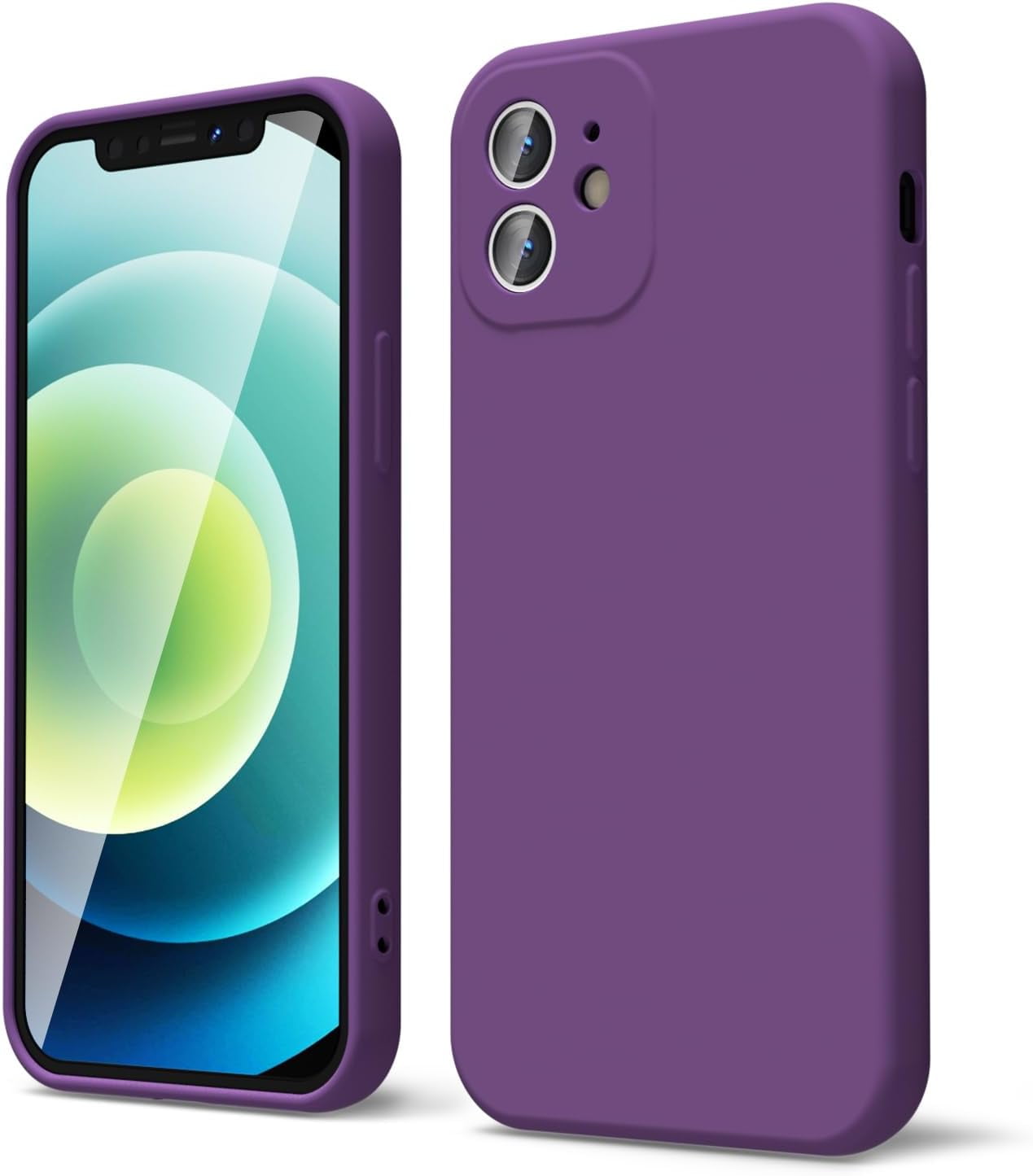 for iPhone 12 Case Liquid Silicone, Soft Rubber Gel Elegant Aesthetic ...