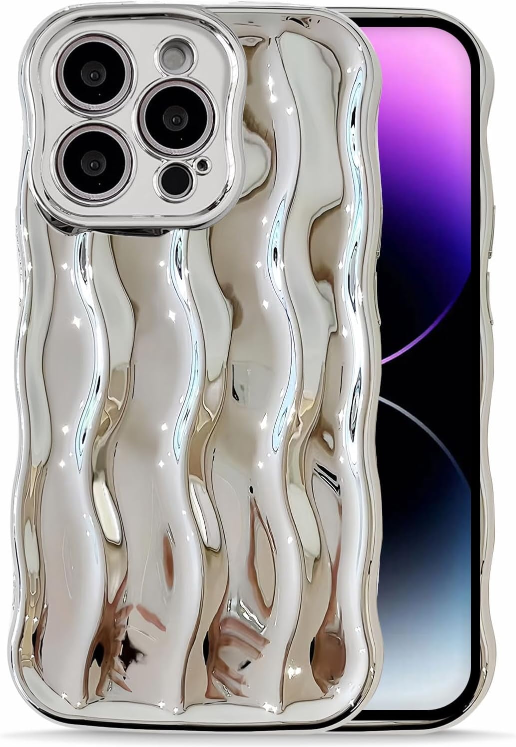 iPhone 12 Case - Wavy Edge Water Ripple Pattern Design, Cute Wave Curly ...