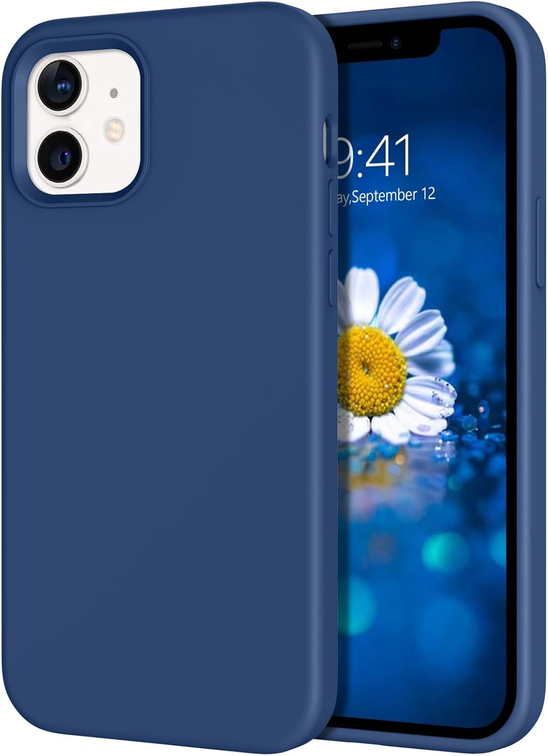 for iPhone 12 Case, iPhone 12 Pro Case Smooth Liquid Silicone Soft Gel ...