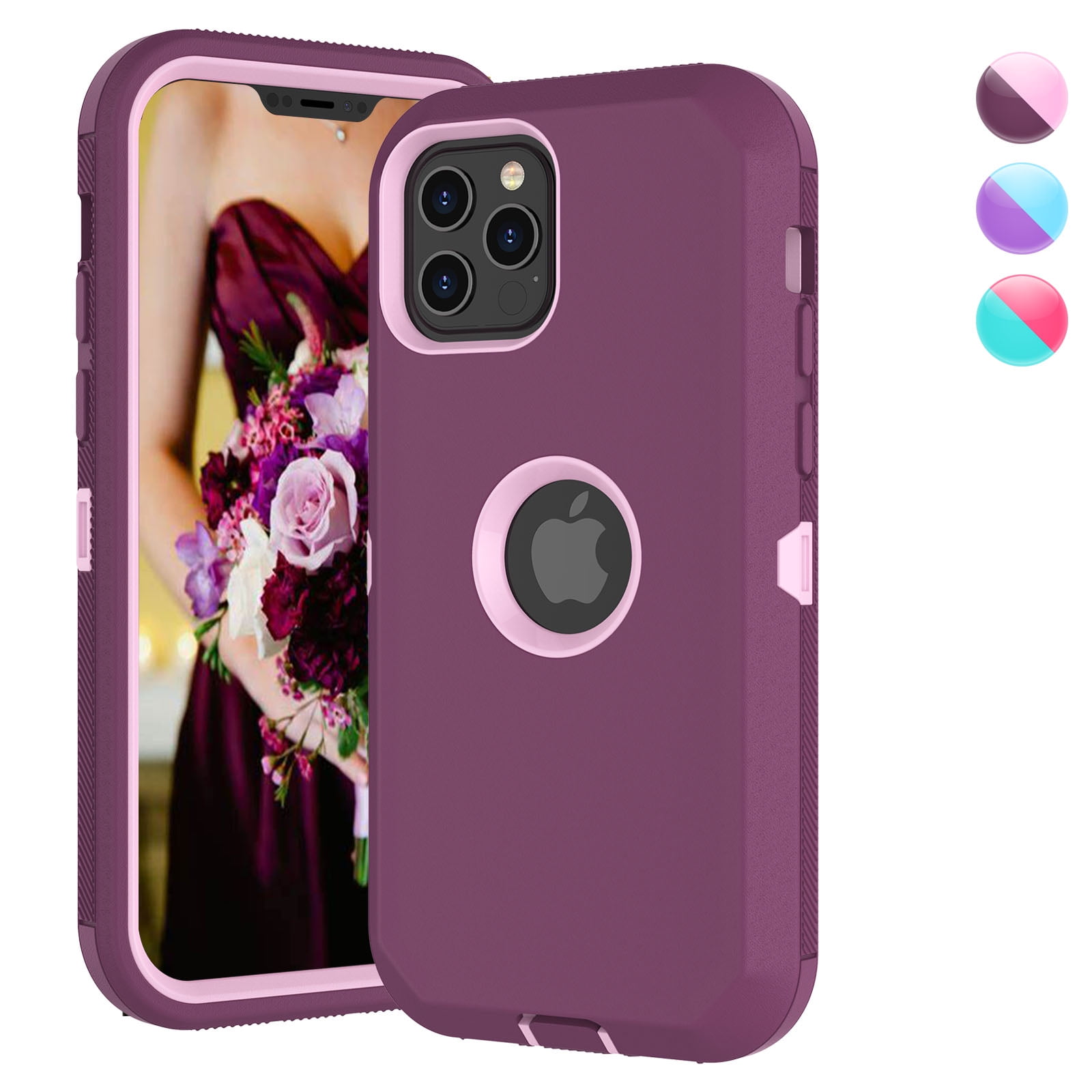 iPhone 12 Cases, Sturdy Phone Case for iPhone 12 Pro 6.1", Njjex Full ...