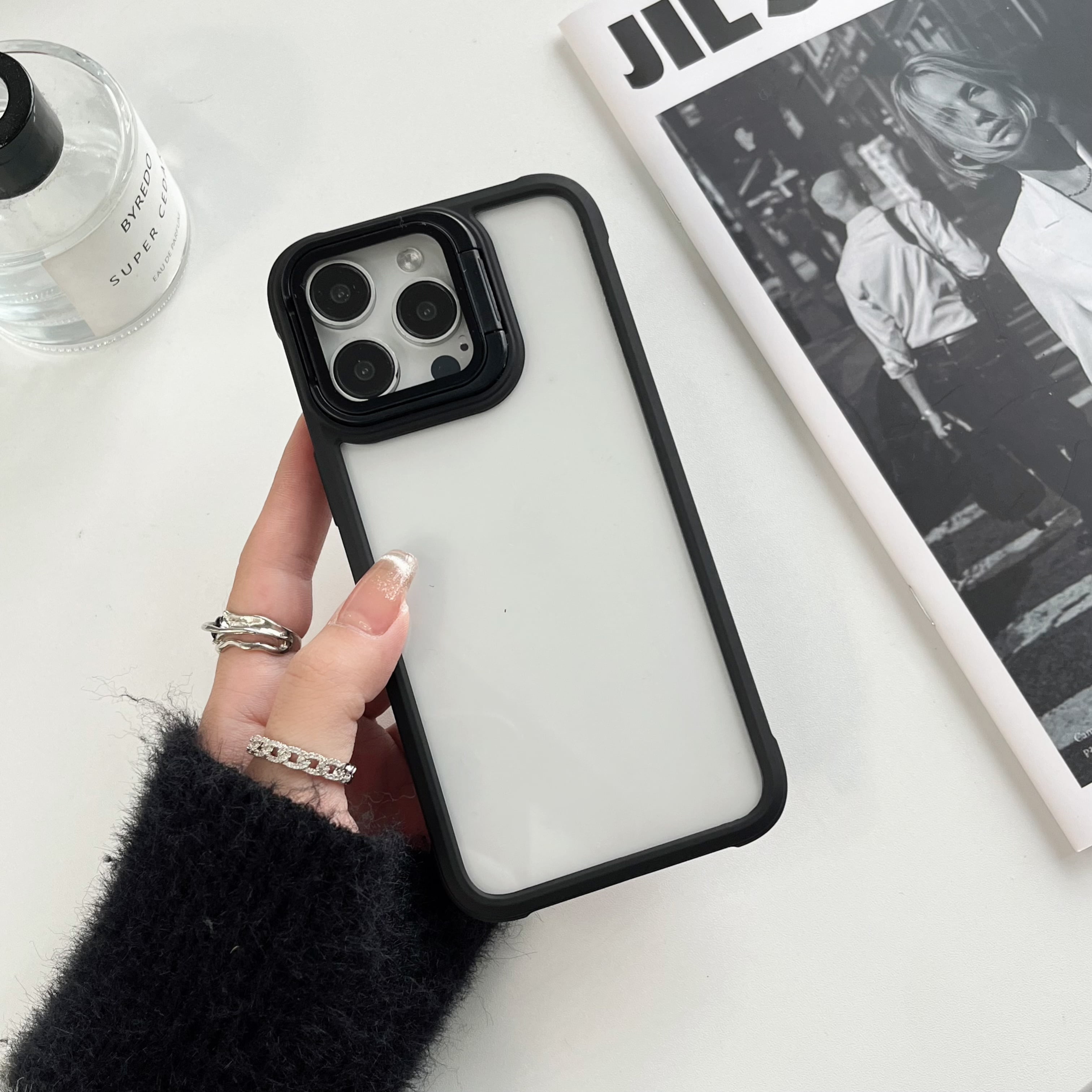 for iPhone 12 Clear Phone Case, Phone Case with Built-in Acrylic Camera ...