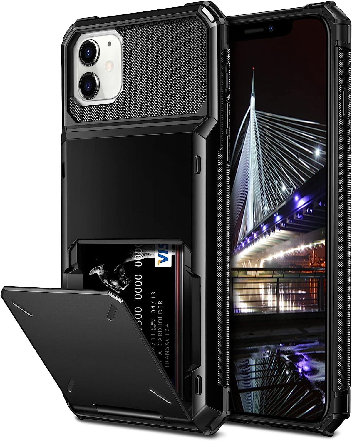 for iPhone 12 Mini Case 5G Wallet 4-Card ID Slot Credit Card Holder ...