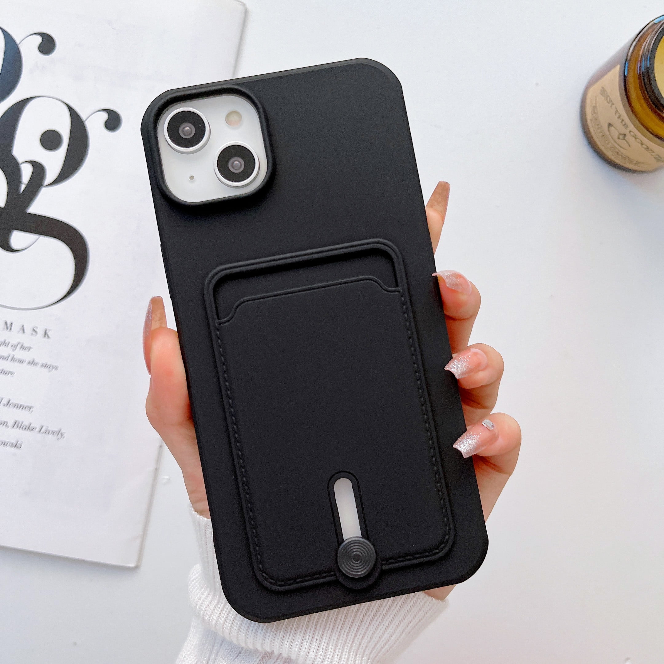 for iPhone 12 Mini Case with Card Holder Cover Microfiber Inner Lining ...