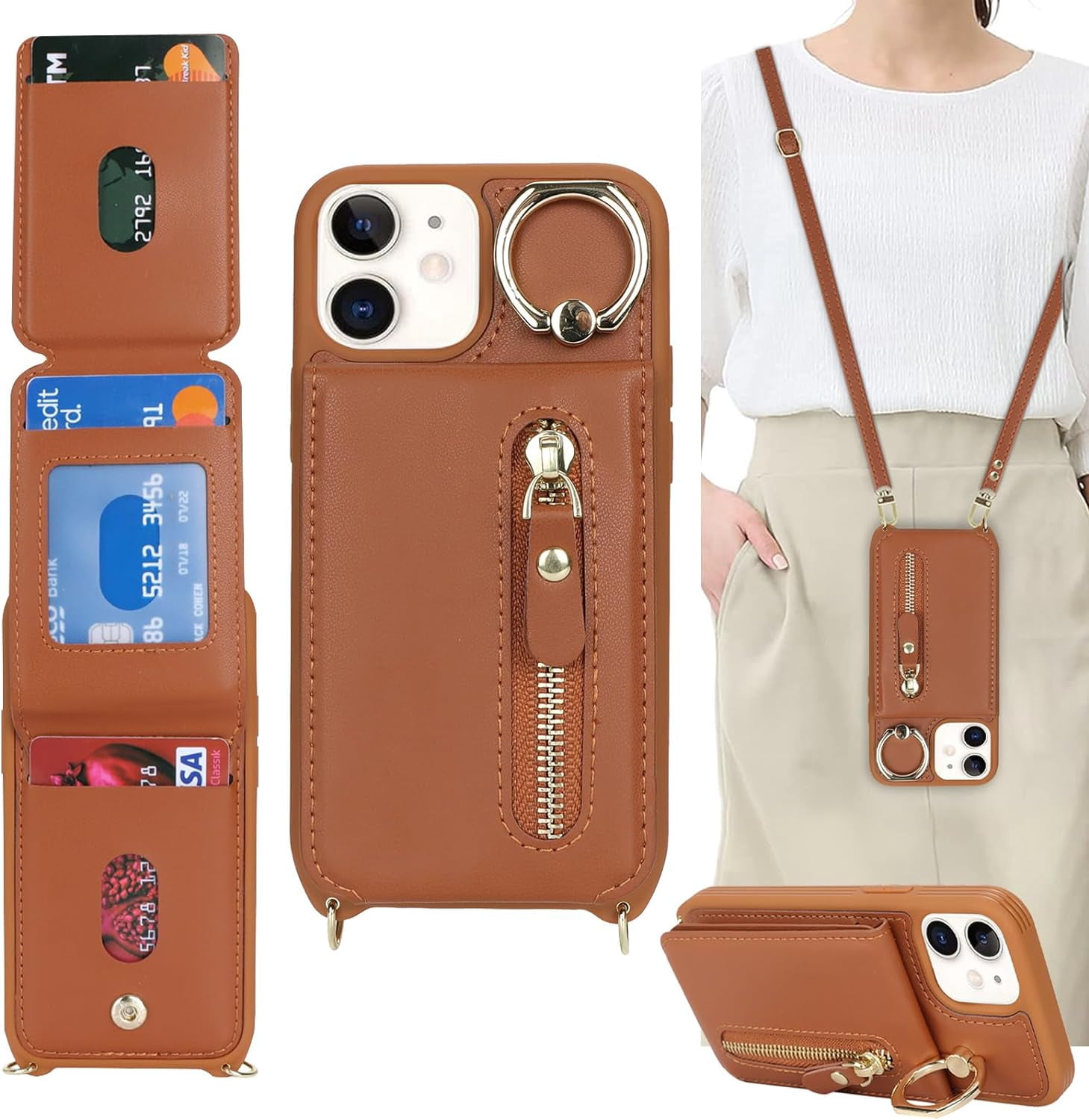 iPhone 12 Mini Case with Card Holder for Women, iPhone 12 Mini Phone ...