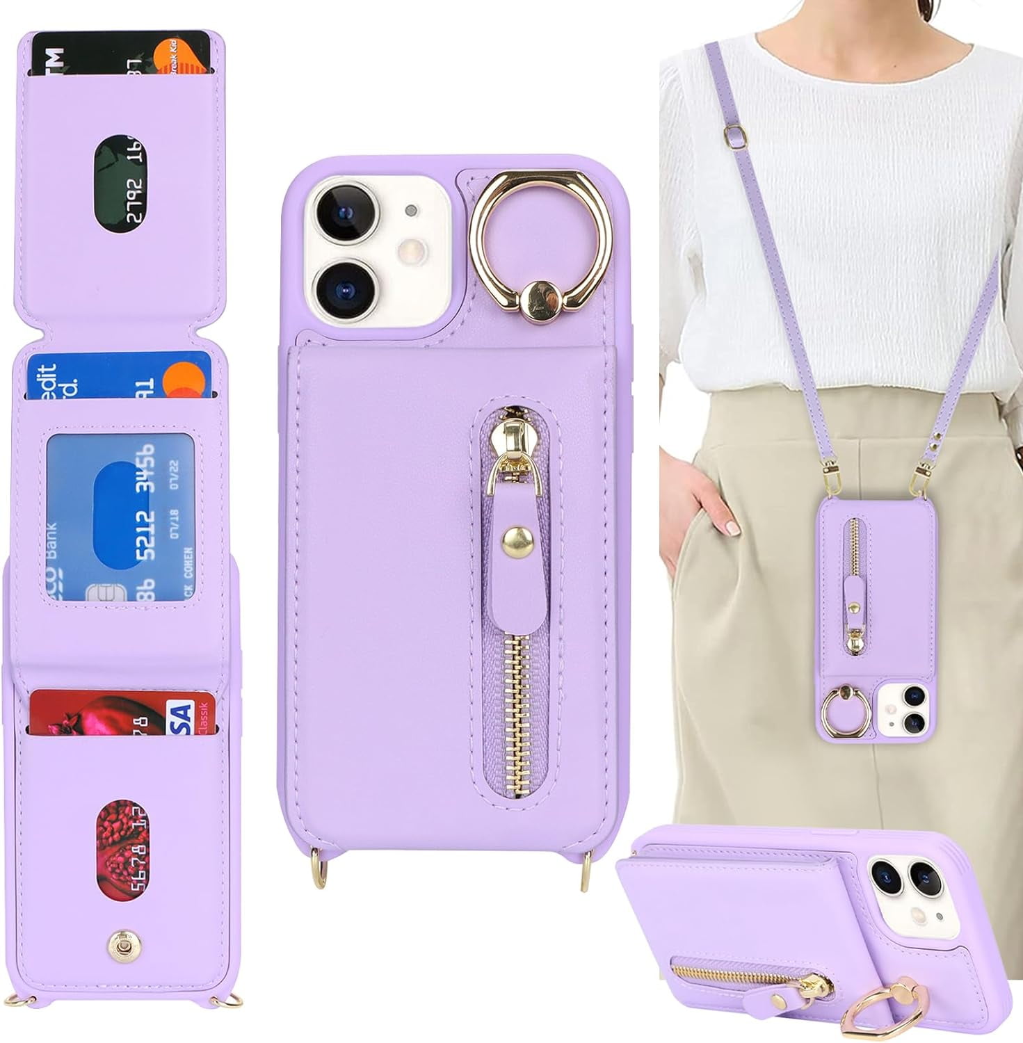 iPhone 12 Mini Case with Card Holder for Women, iPhone 12 Mini Phone ...