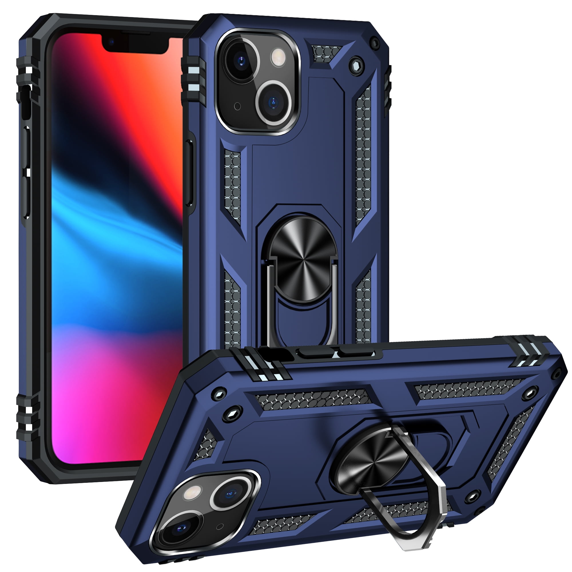 iPhone 12 Mini Case, Ring Holder Kickstand Full Body Shockproof ...
