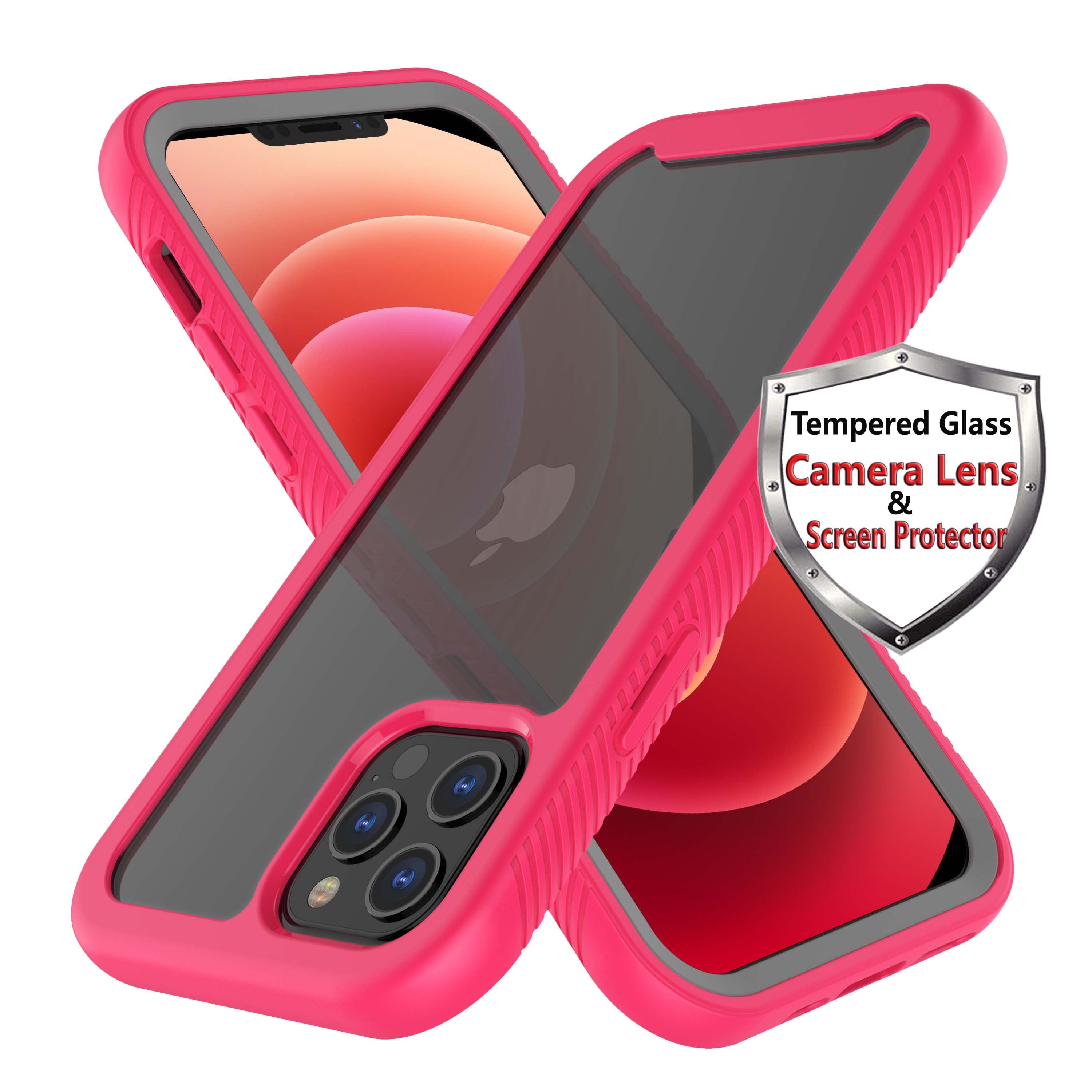 iPhone 12 Mini Case, iPhone 12 Mini Tempered Glass Camera Lens & Screen ...