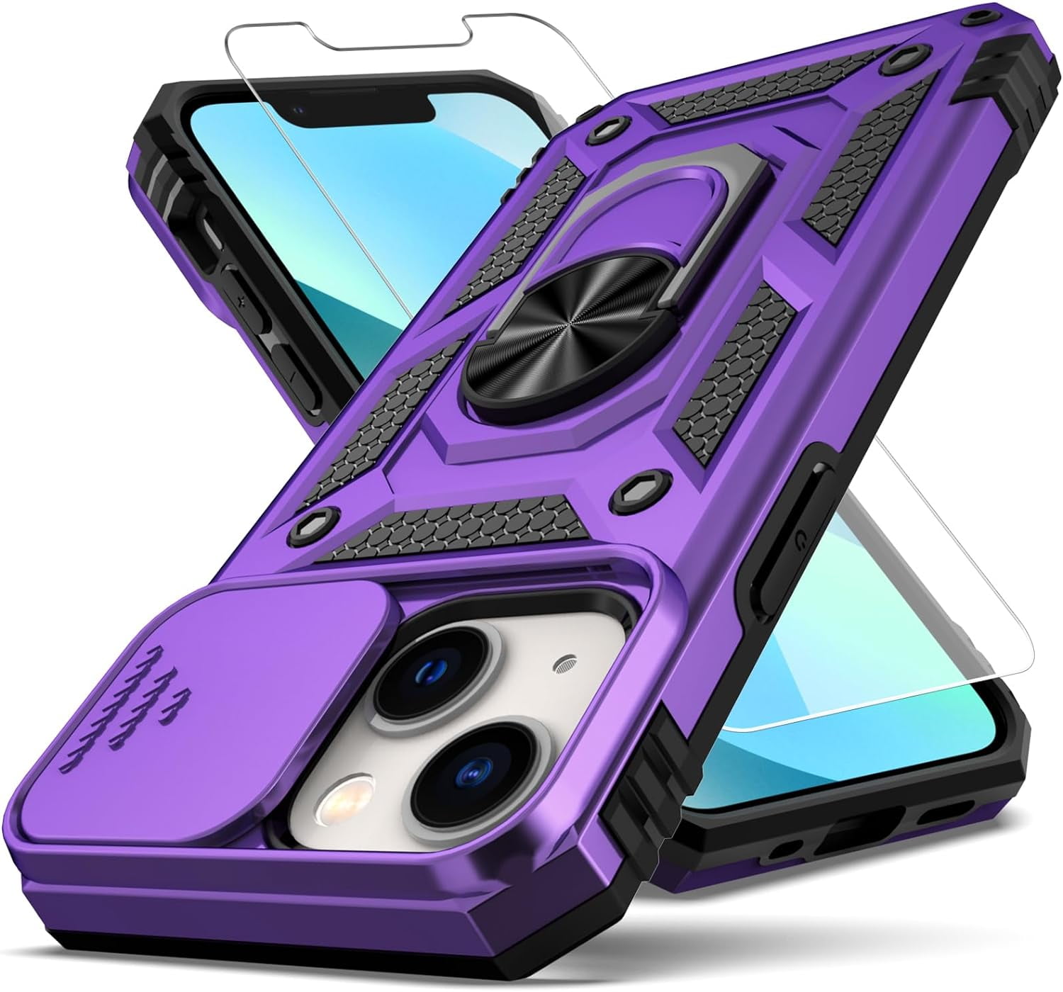 for iPhone 12 Mini Case,with Slide Camera Cover HD Screen Protector ...