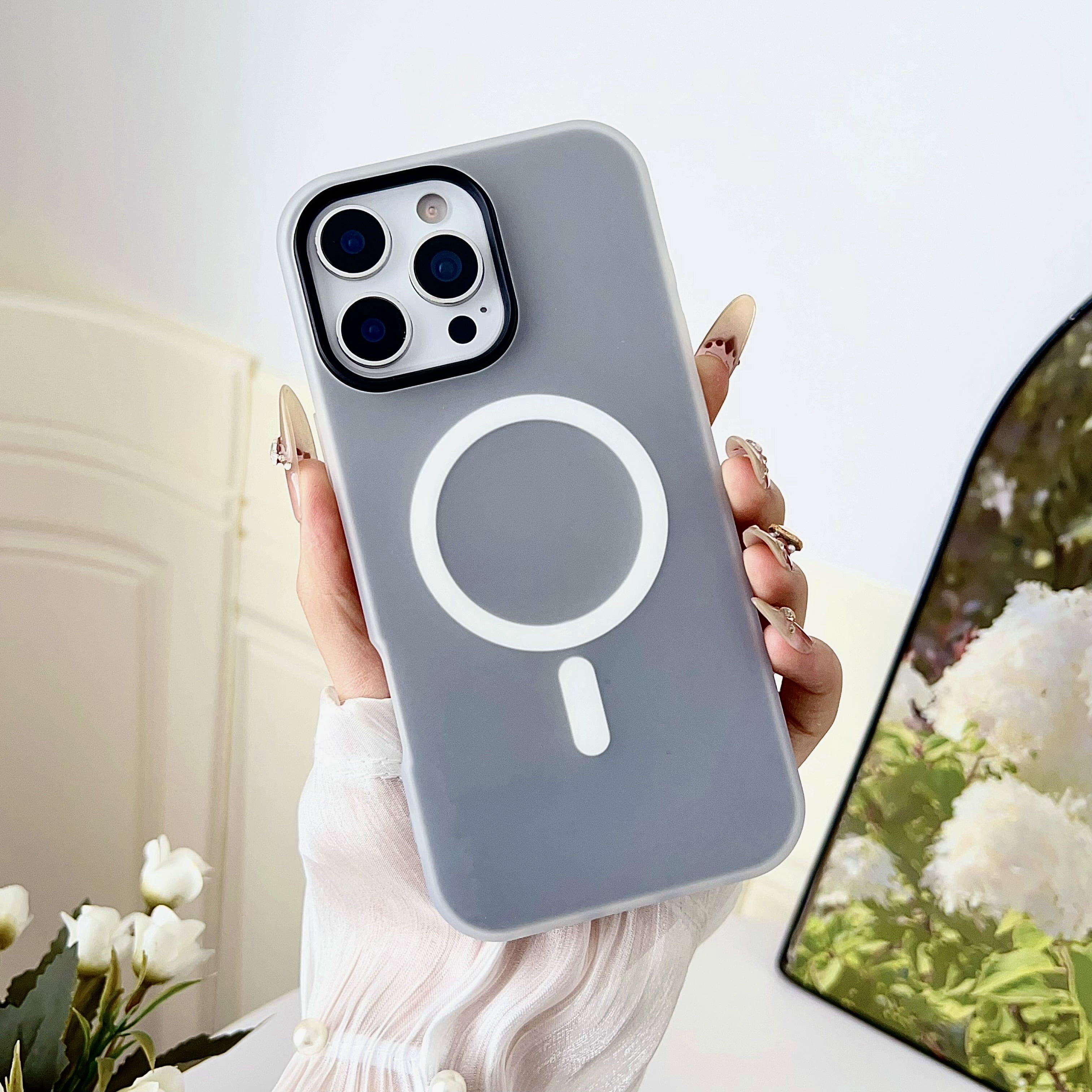 For iPhone 12 Phone Case Liquid Silicone, Compatible with MagSafe, Cute ...