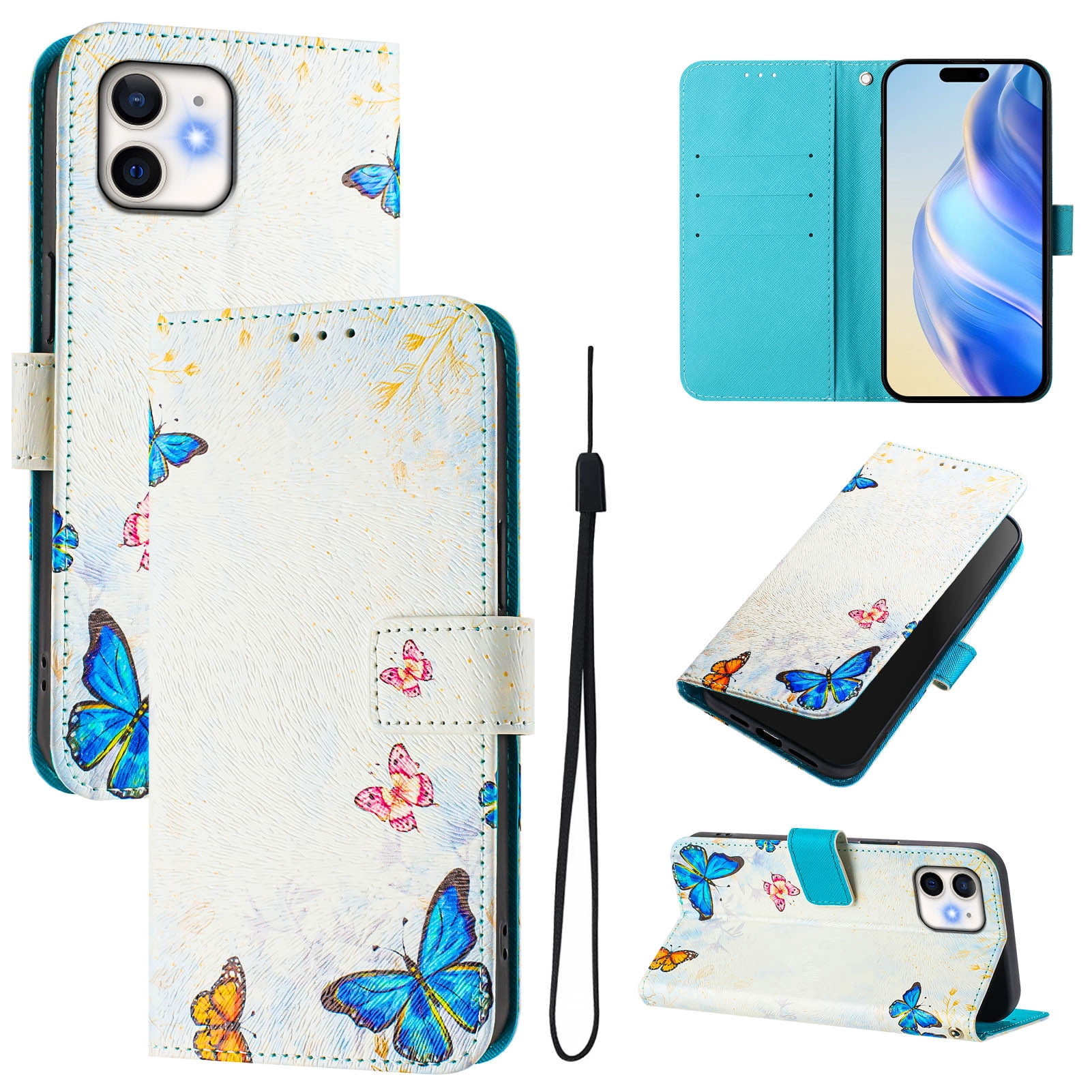 for iPhone 12 Pro / iPhone 12 6.1" Wallet Case, Painting Pattern ...