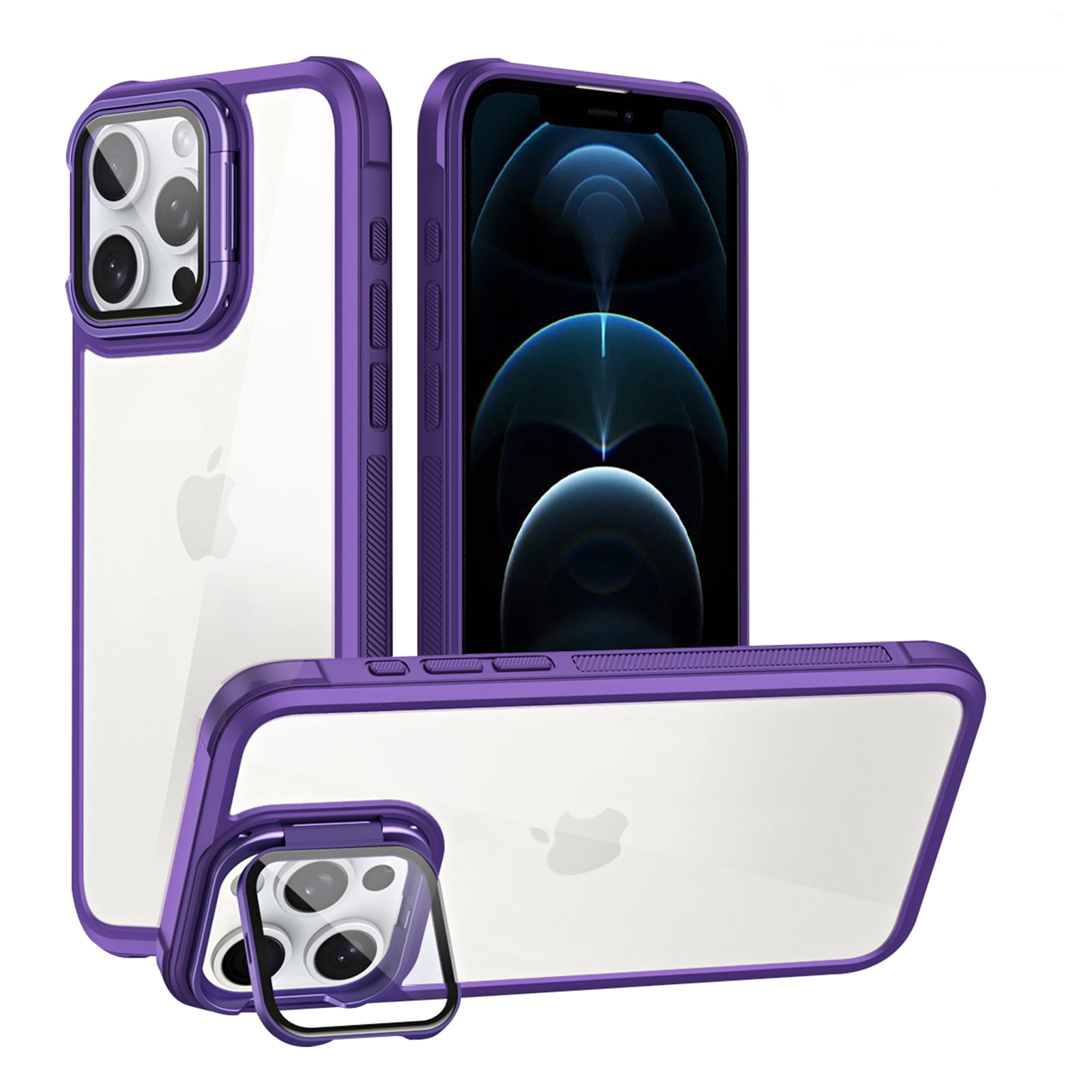For iPhone 12 Pro Case with Camera Invisible Stand ,Full Lens ...