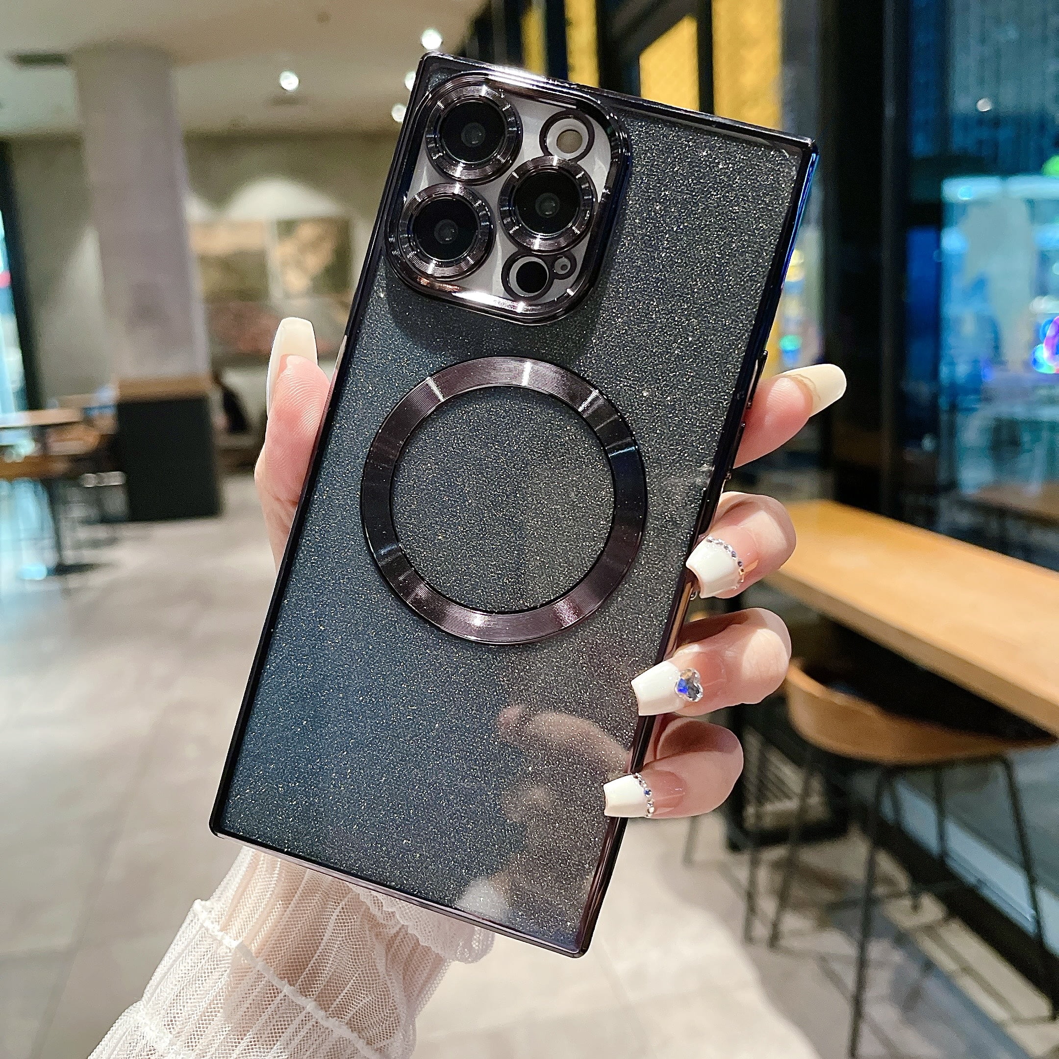 for iPhone 12 Pro Case Glitter Sparkle Bling Girly Cute Women Square ...