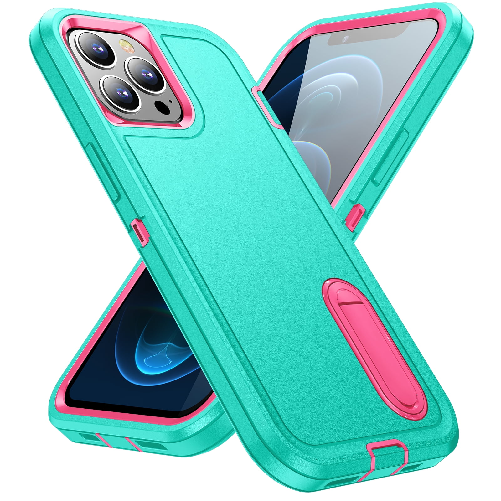 for iPhone 12 / 12 Pro Case with Kickstand, [10FT Military Drop Protection] Rugged Heavy Duty ...