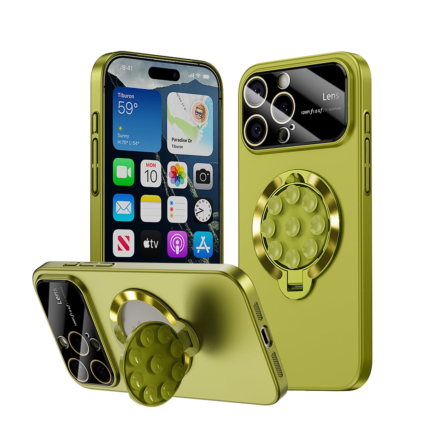 for iPhone 12 Pro Case with Suction Cup, Military Grade Drop Protection ...