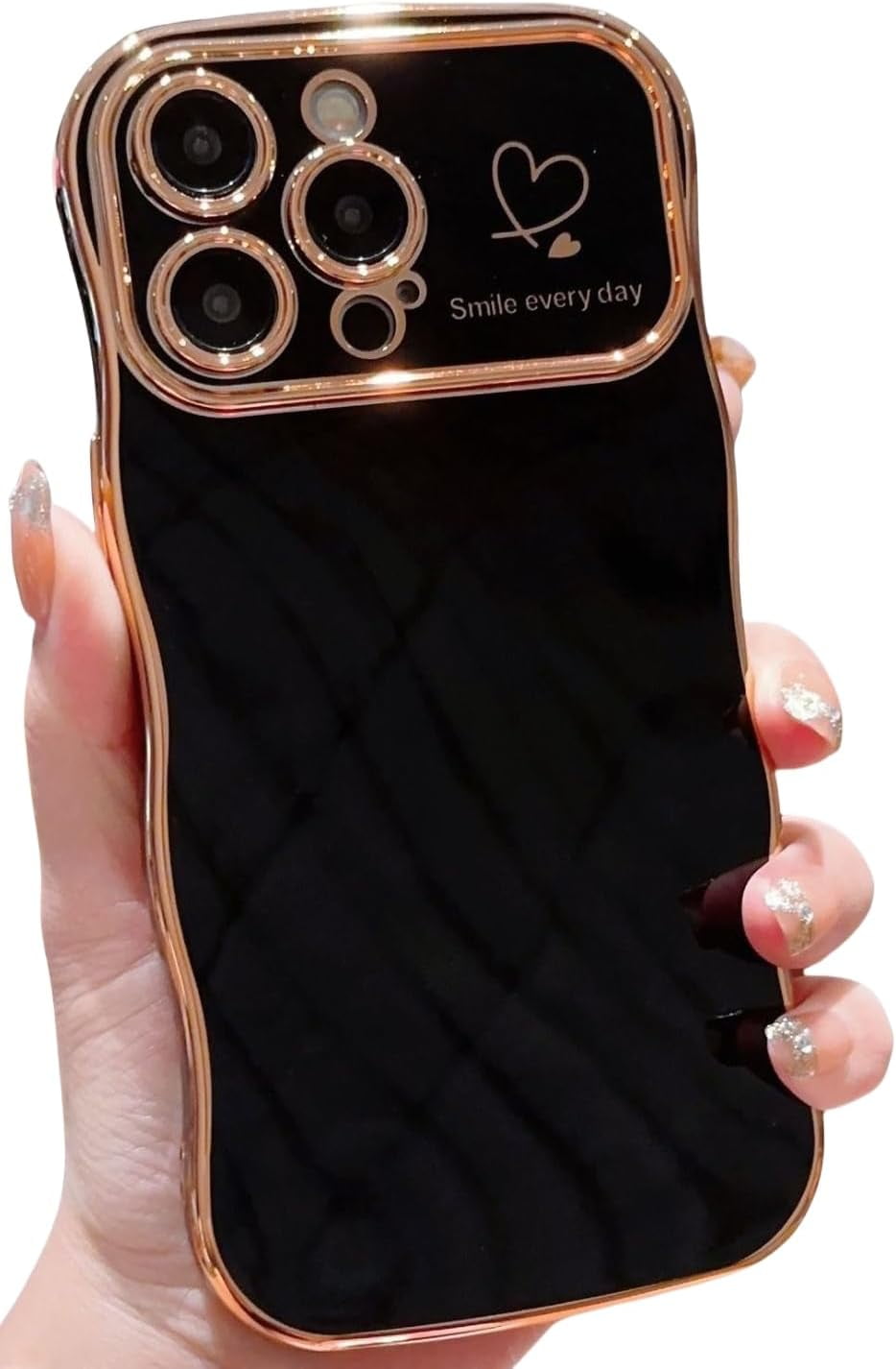 for iPhone 12 Pro Case for Women Girls, Cute Wave Frame Curly Shape ...