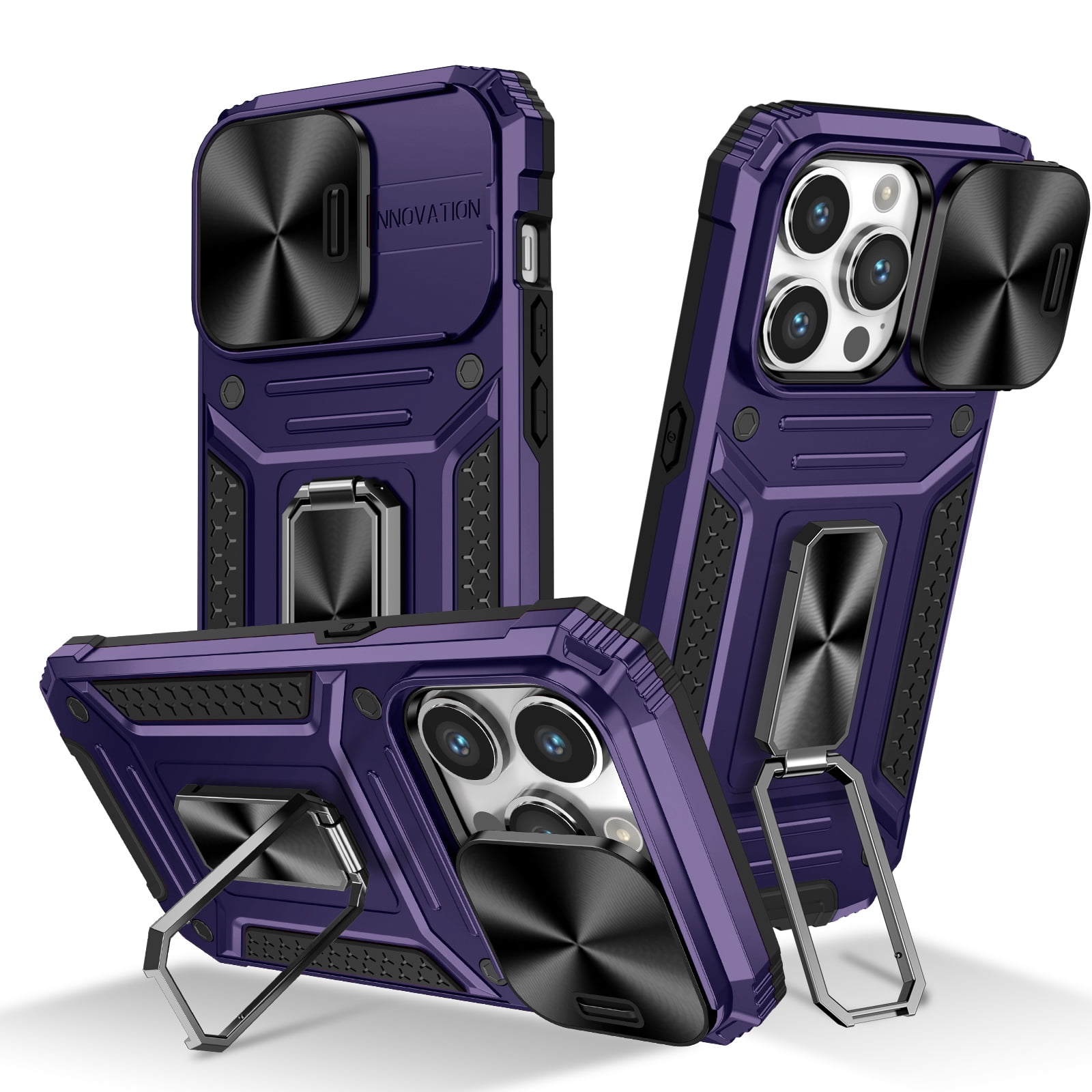 for iPhone 12 Pro Max Armor Case Stand, [Built in Kickstand & Slide ...