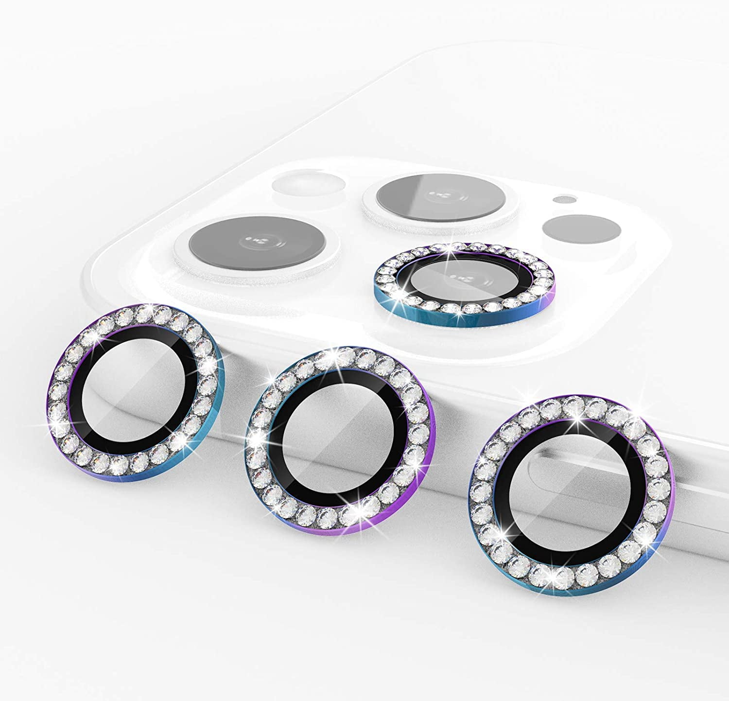 for iPhone 12 Pro Max Camera Lens Protector, 3D Bling Diamond Rear ...