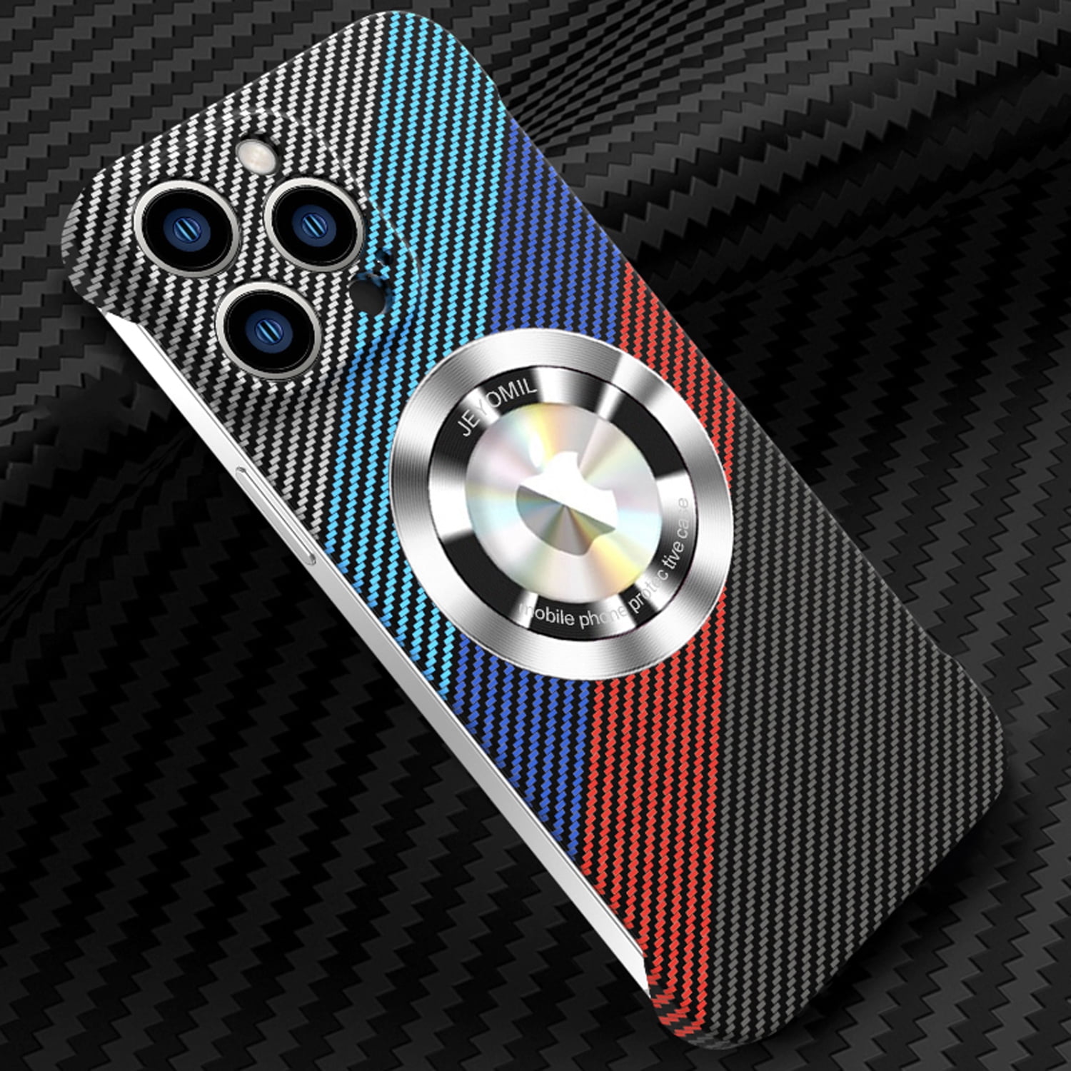 iPhone 12 Pro Max Carbon Fiber Phone Case, Slim Magnetic Cover Support Wireless Charging MagSafe ...