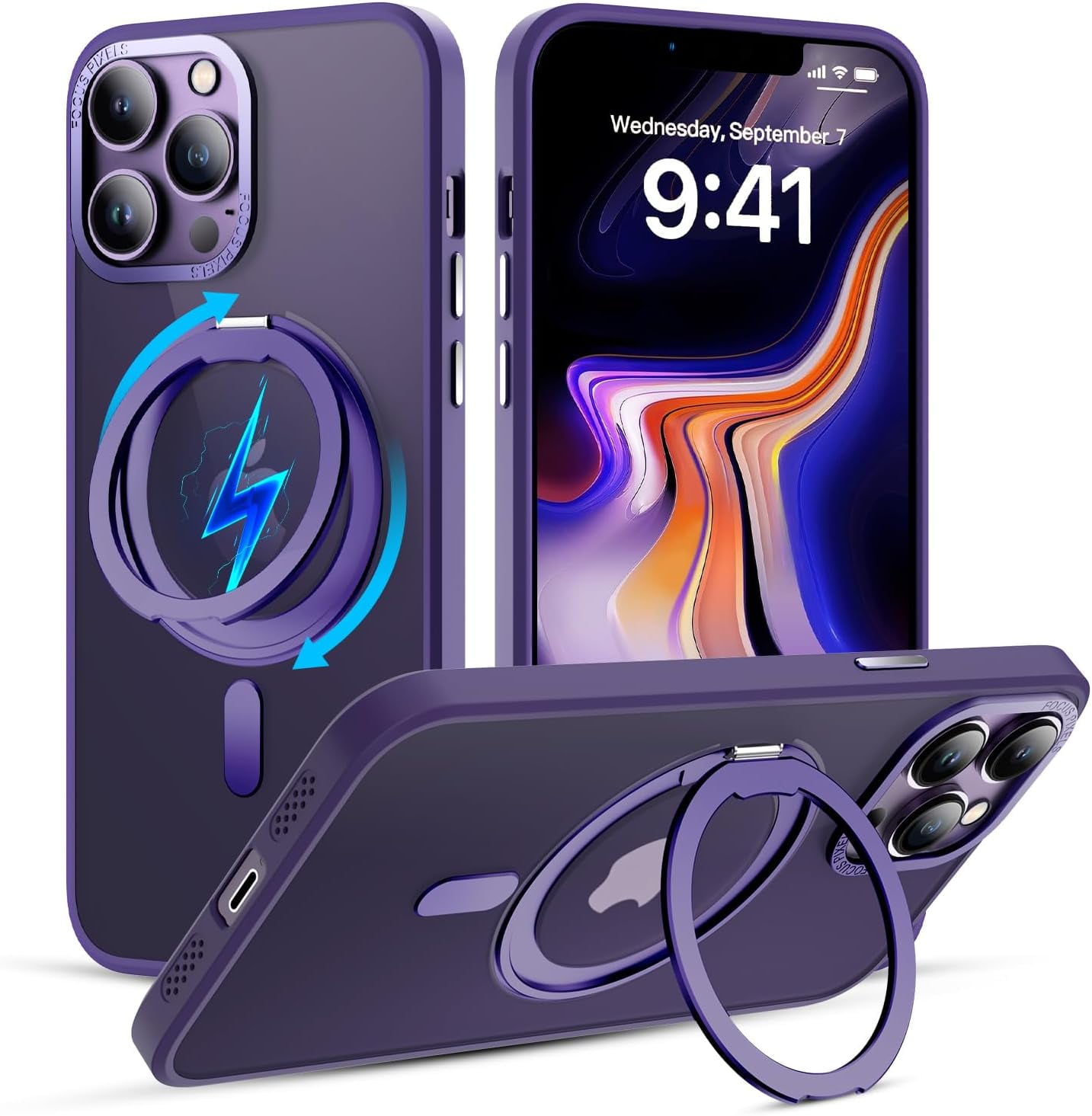 for iPhone 12 Pro Max Case with 360°Rotatable Magnetic Ring Stand ...