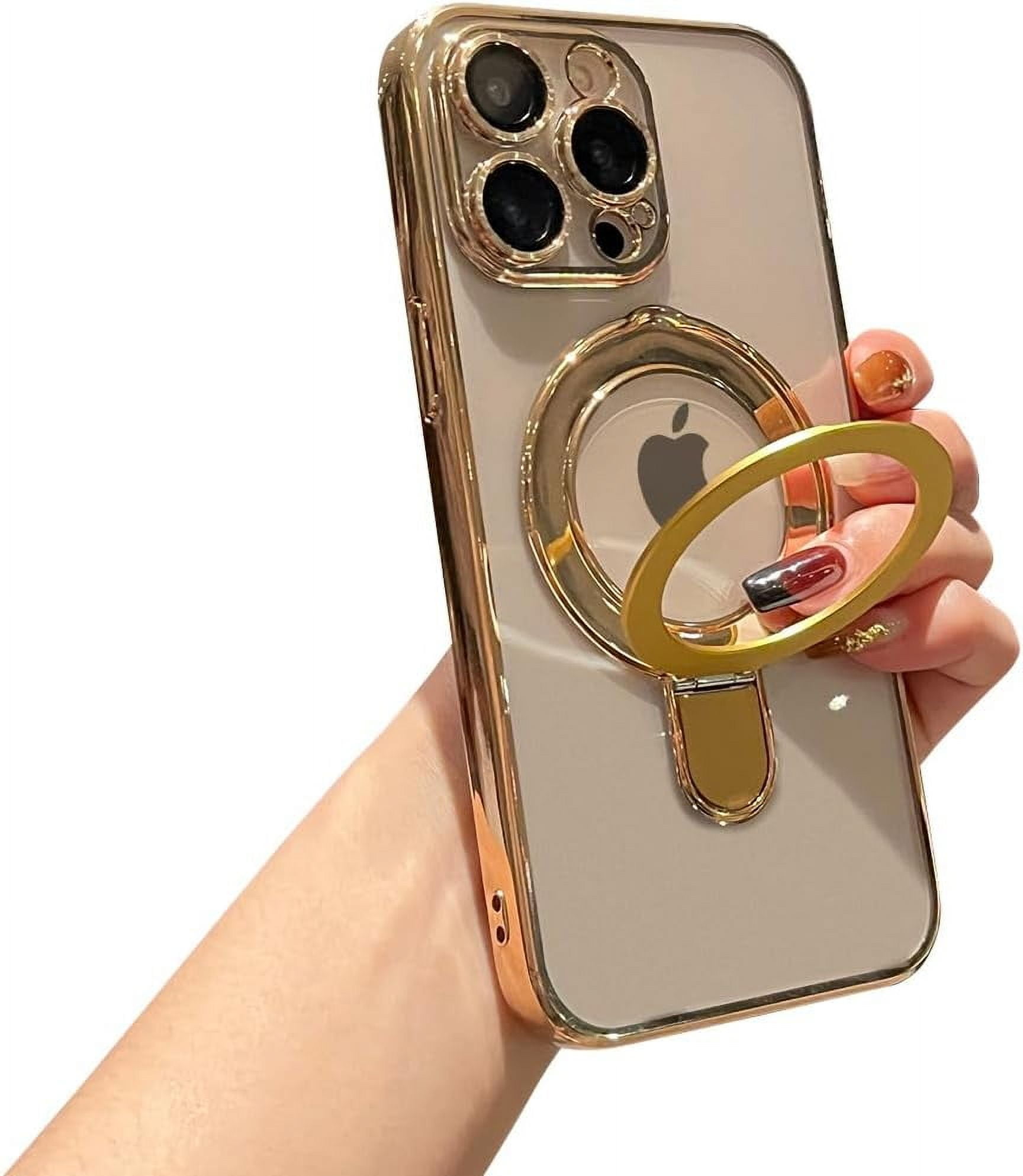 for iPhone 12 Pro Max Case Clear Build-in Stand with Camera Lens ...