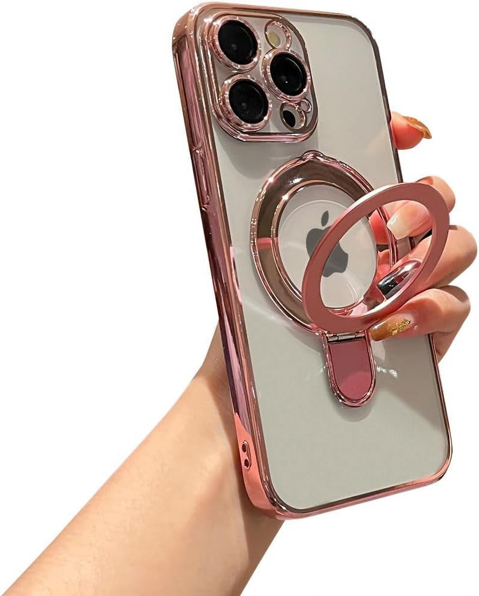 for iPhone 12 Pro Max Case Clear Build-in Stand with Camera Lens ...