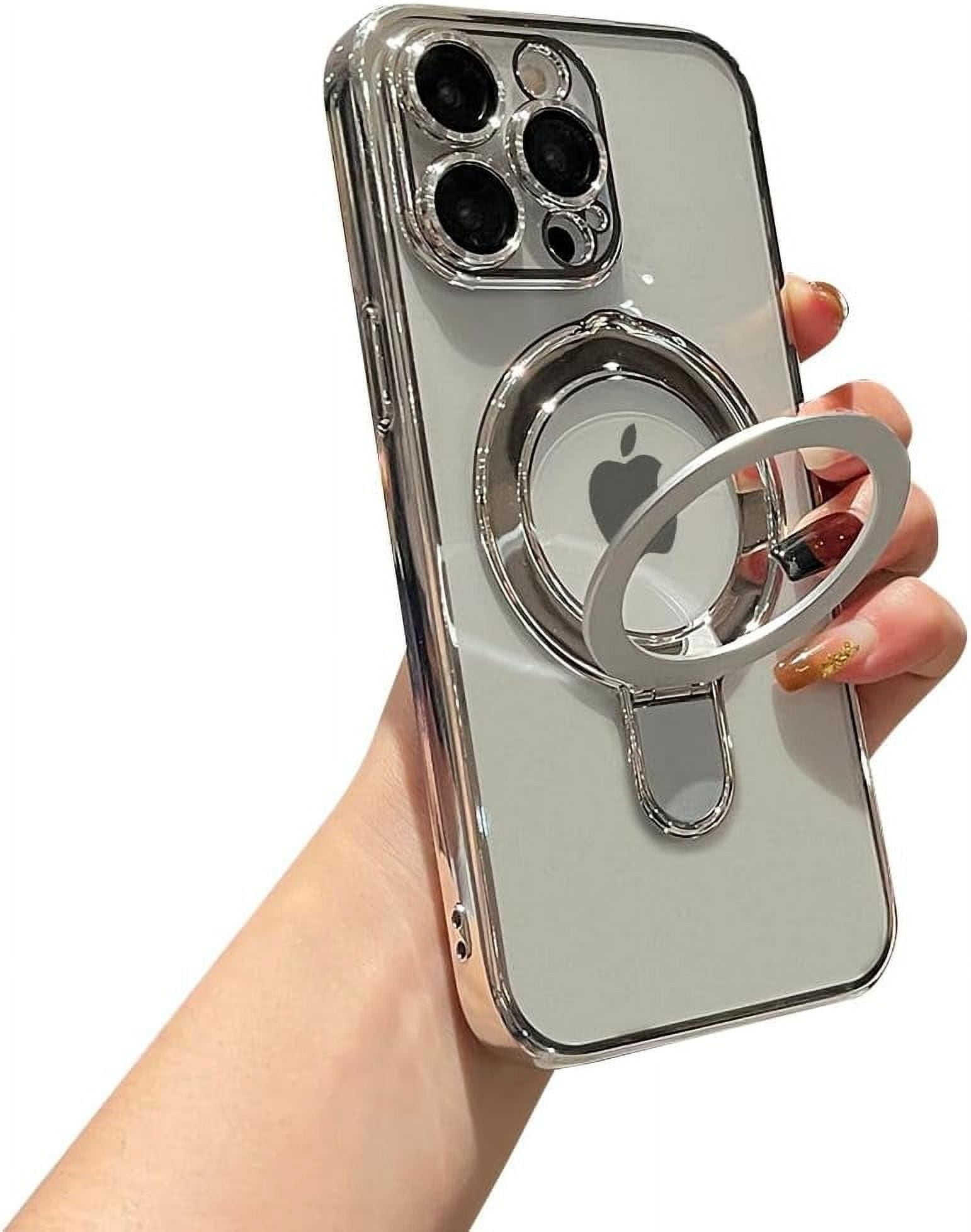 for iPhone 12 Pro Max Case Clear Magnetic Build-in Stand with Camera ...