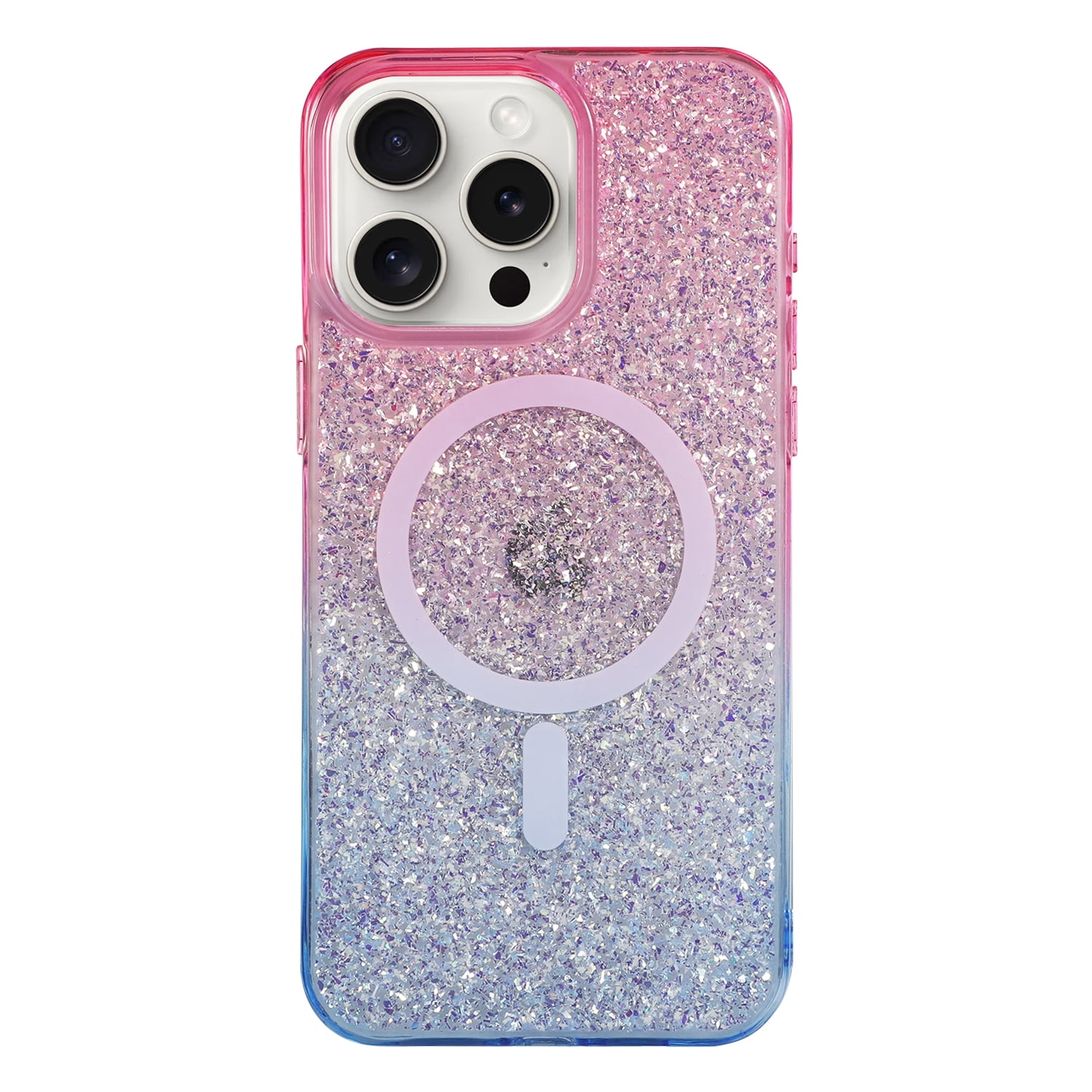 for iPhone 12 Pro Max Case Crystal Magnetic Glitter Cases [Compatible with MagSafe] Slim Hybrid ...