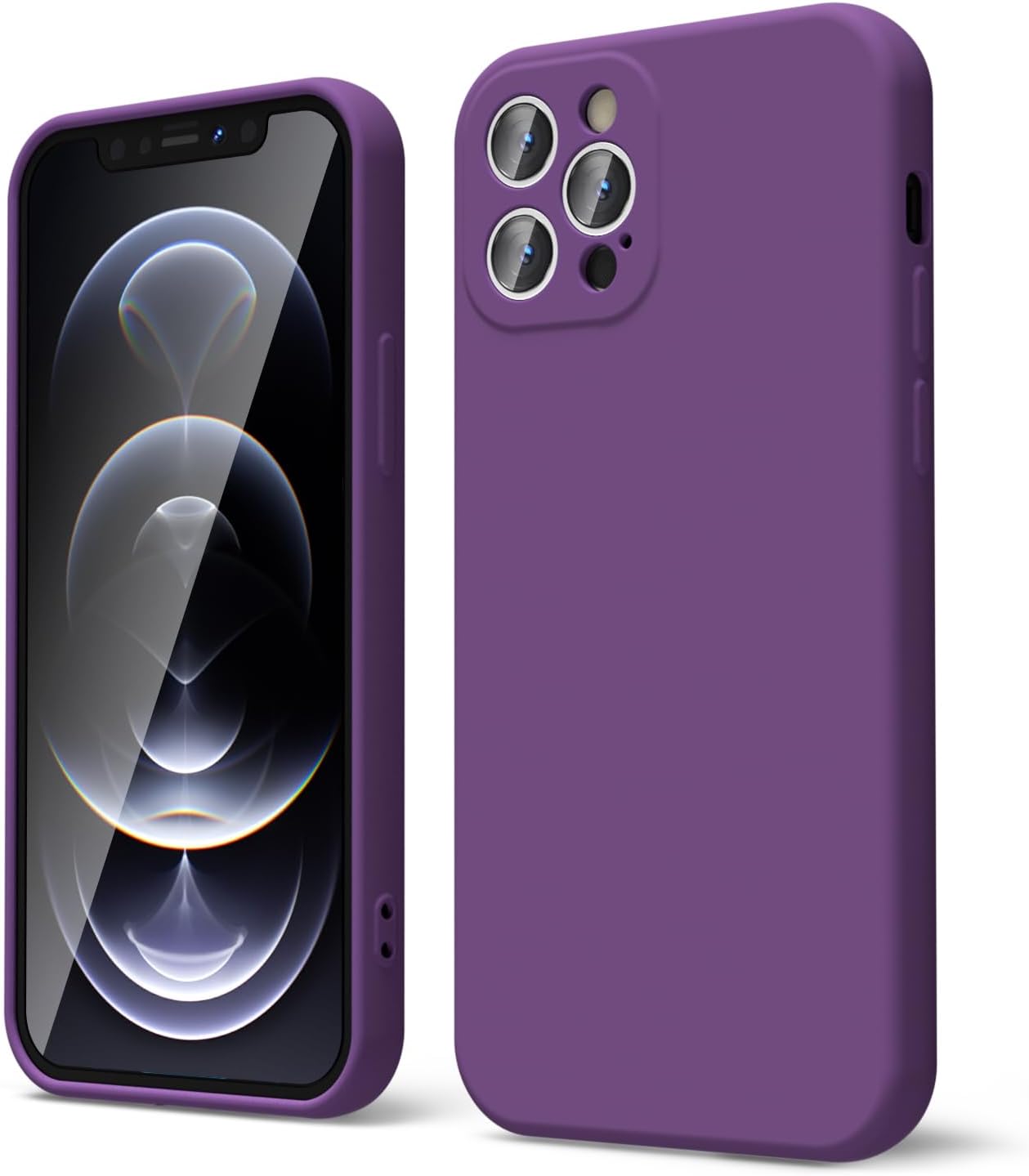 for iPhone 12 Pro Max Case Liquid Silicone, Soft Rubber Gel Elegant ...