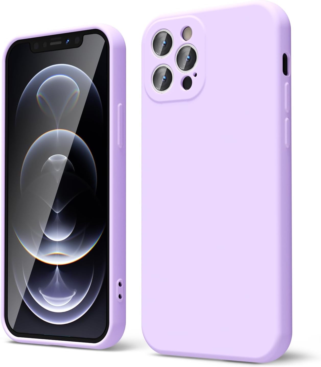for iPhone 12 Pro Max Case Liquid Silicone, Soft Rubber Gel Elegant ...
