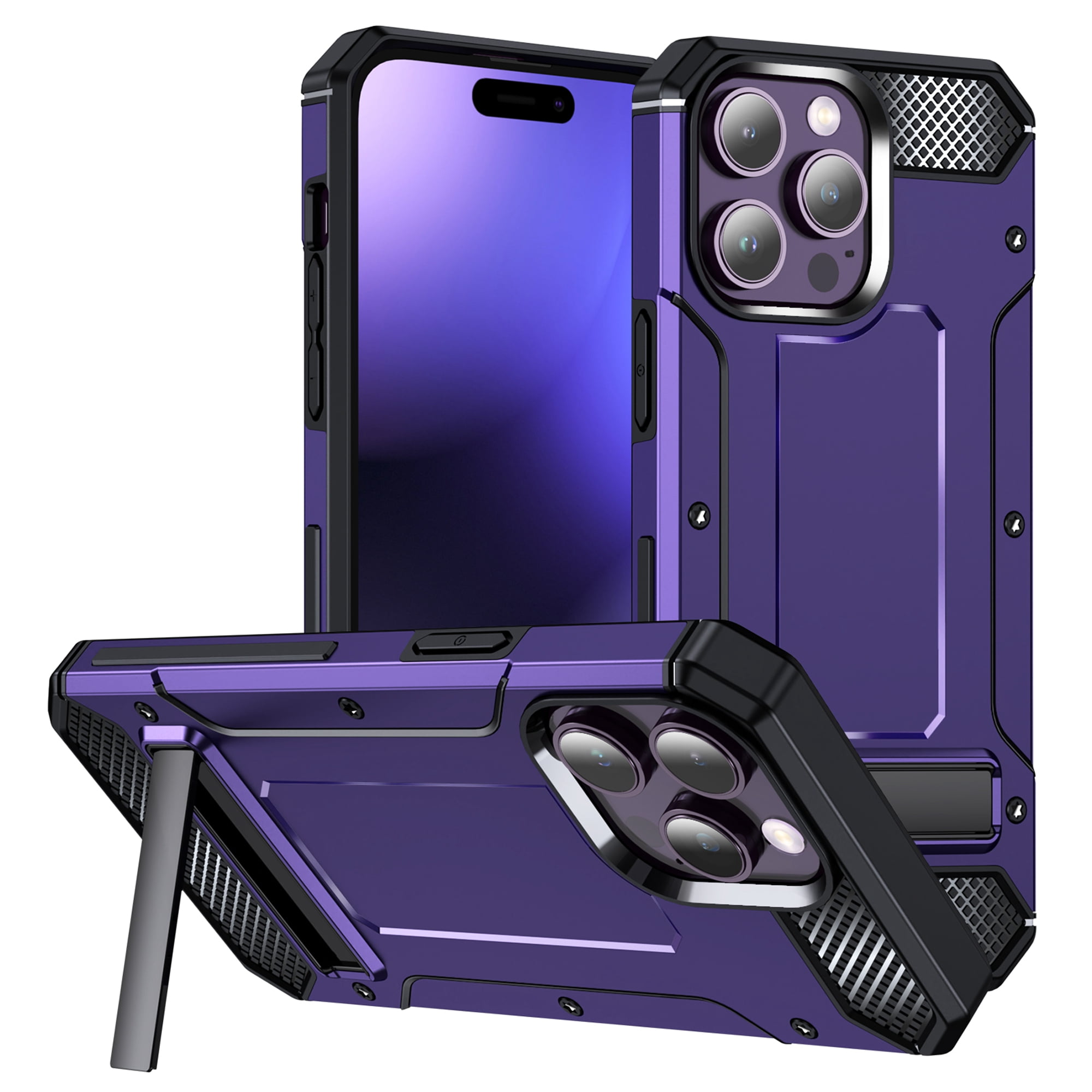 iPhone 12 Pro Max Case with Build-in Kickstand, Heavy Duty Protection ...