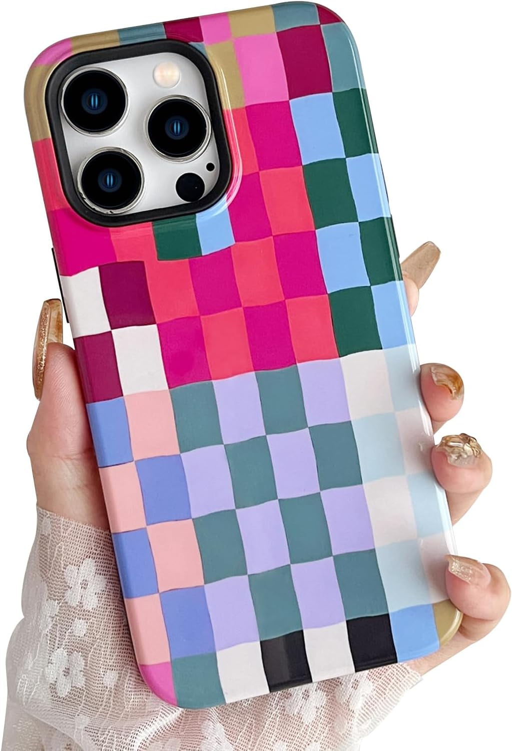 iPhone 12 Pro Max Checkered TPU & PC Case for iPhone 12 Pro Max, Multi ...