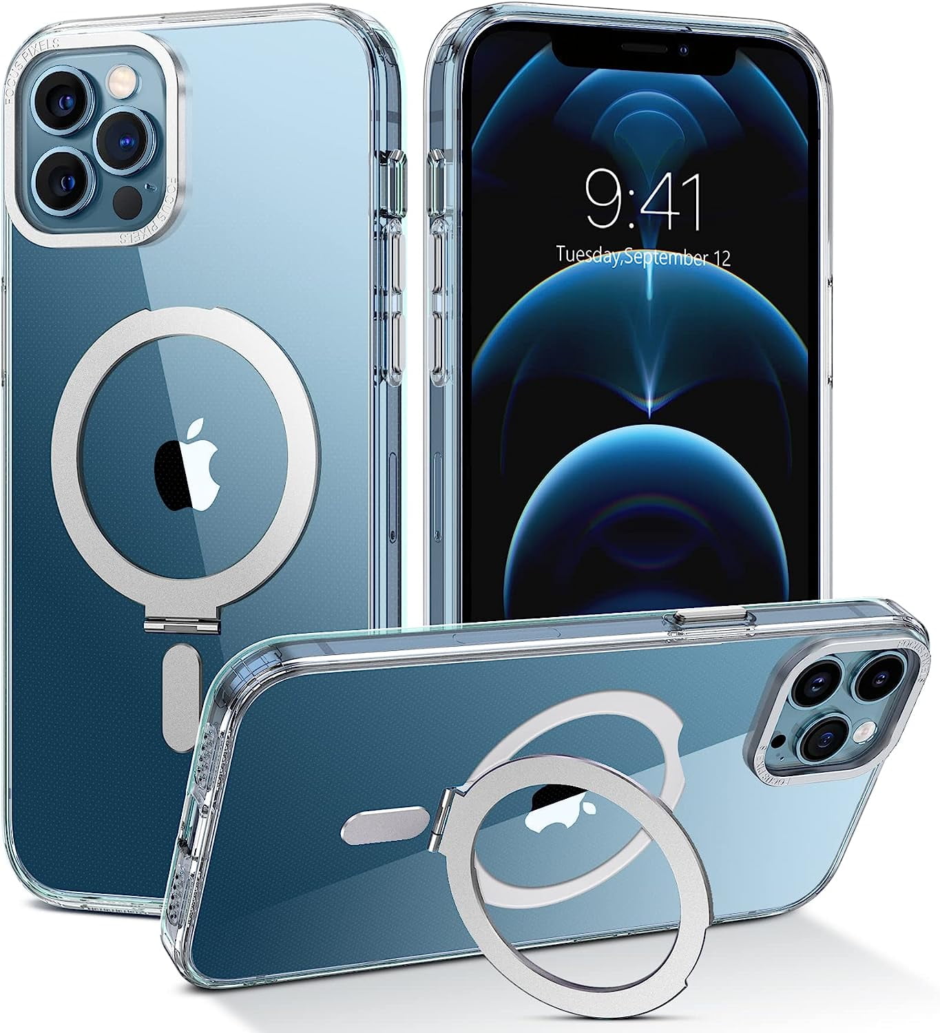 for iPhone 12 Pro Max Magnetic Case with Invisible Stand [Compatible ...