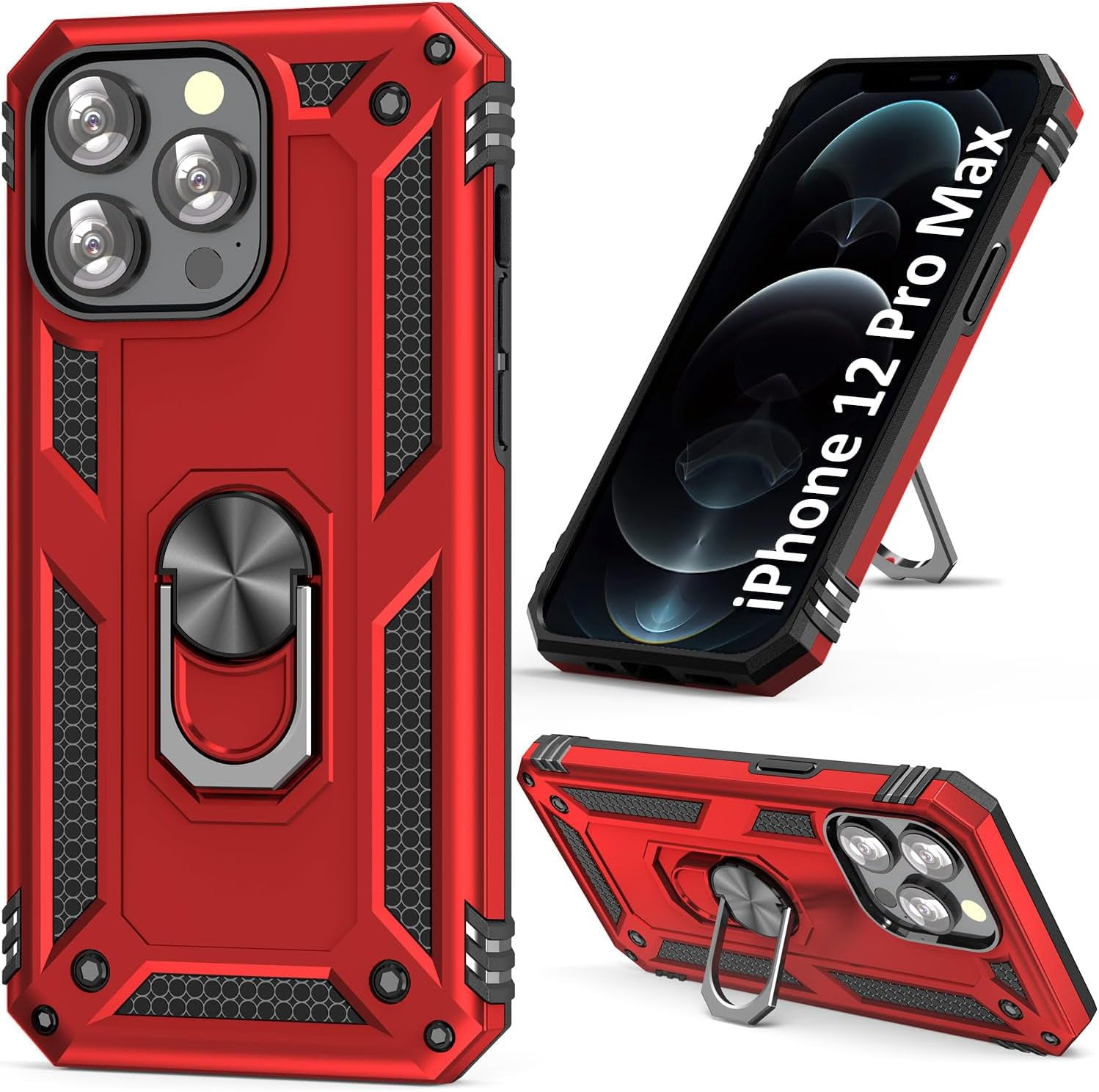 for iPhone 12 Pro Max Phone Case Red iPhone 12 Pro Max Case for Men ...