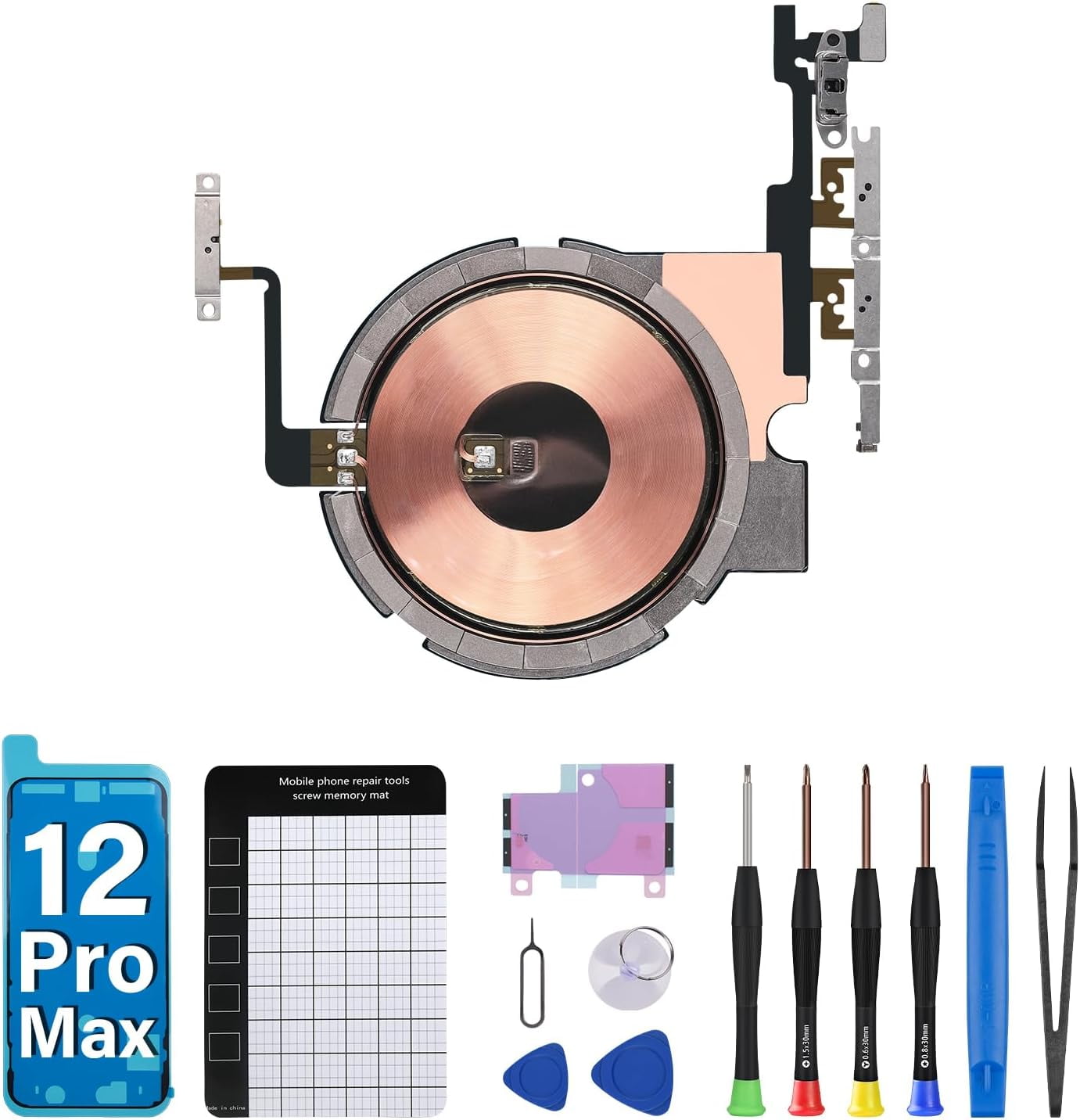 for iPhone 12 Pro Max Power Volume Button Wireless Charging Charger ...