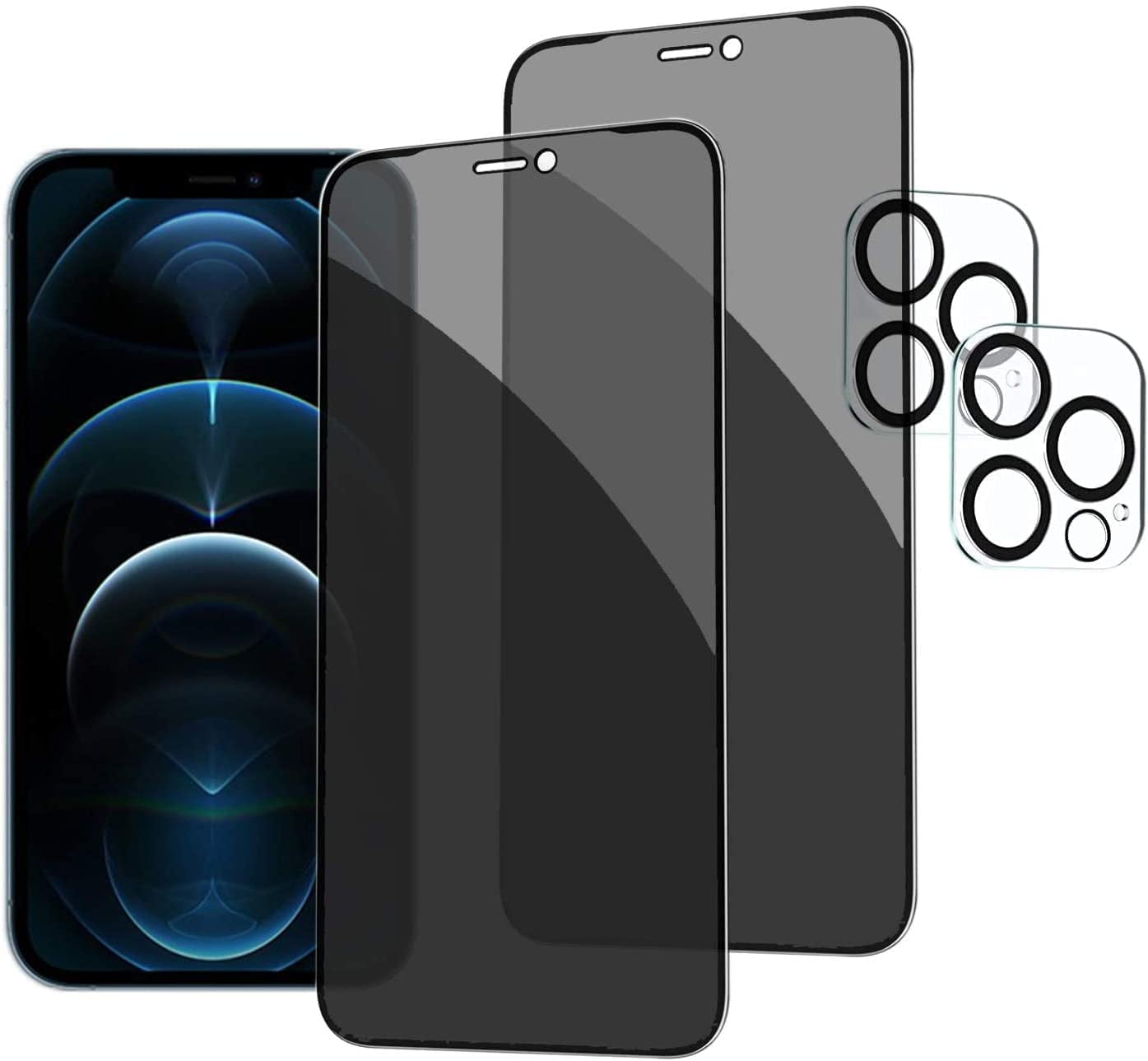 iPhone 12 Pro Max Privacy Screen Protector with Camera Lens Protector ...