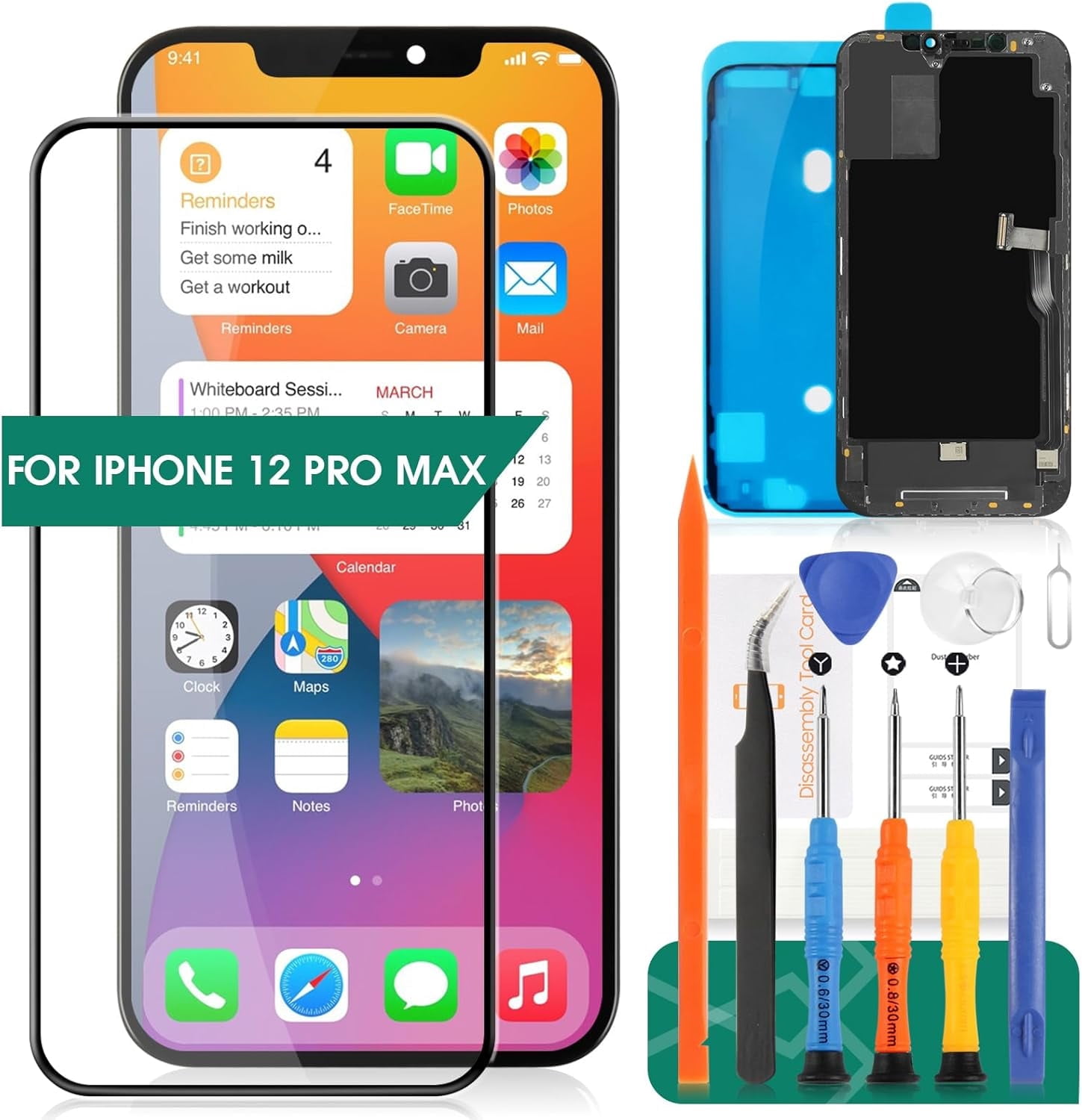 for iPhone 12 Pro Max Screen Replacement A2411 3D Touch LCD Screen ...