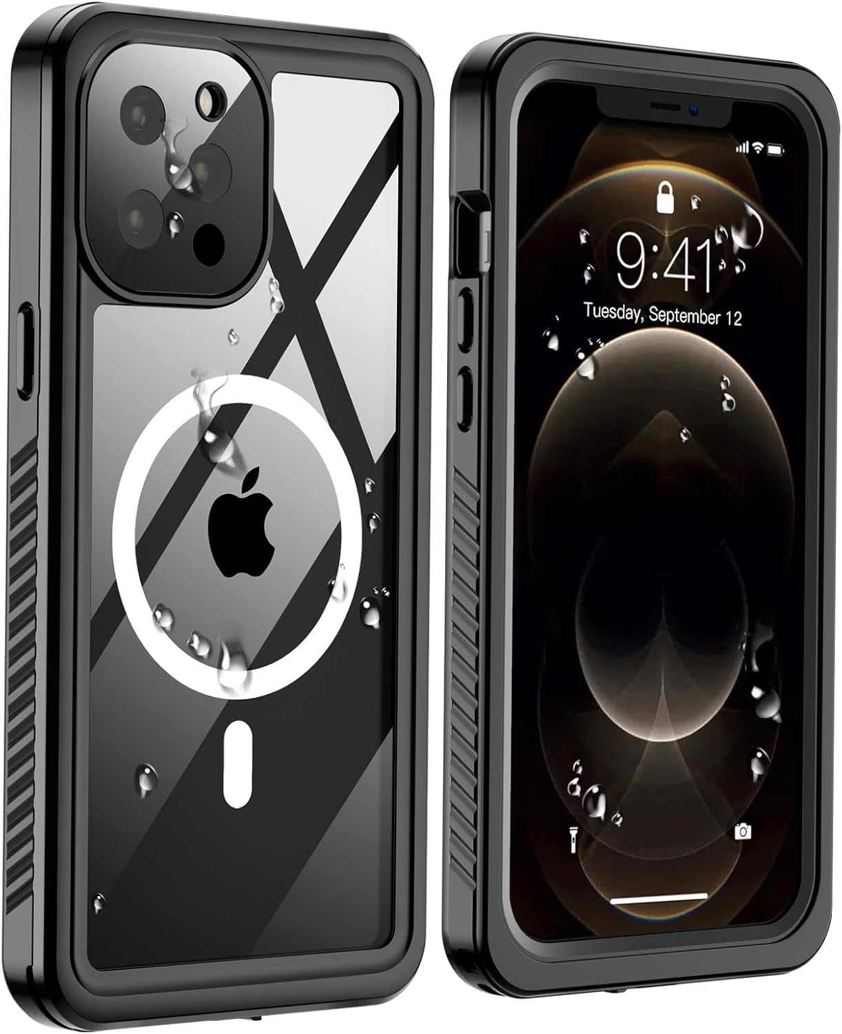 for iPhone 12 Pro Max Waterproof Case Magnetic,[Built-in Screen ...