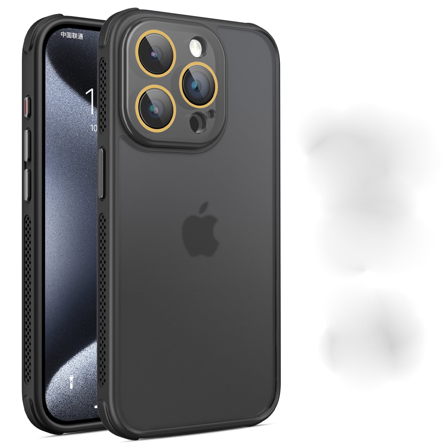 for iPhone 12 Pro Phone Case, [With Lens Films],[Metal Button ...