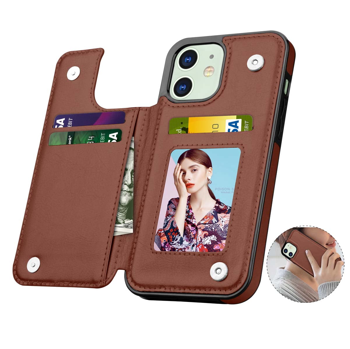 iPhone 12 Pro / iPhone 12 Wallet Case, iPhone 12 PU Leather Case, Njjex ...