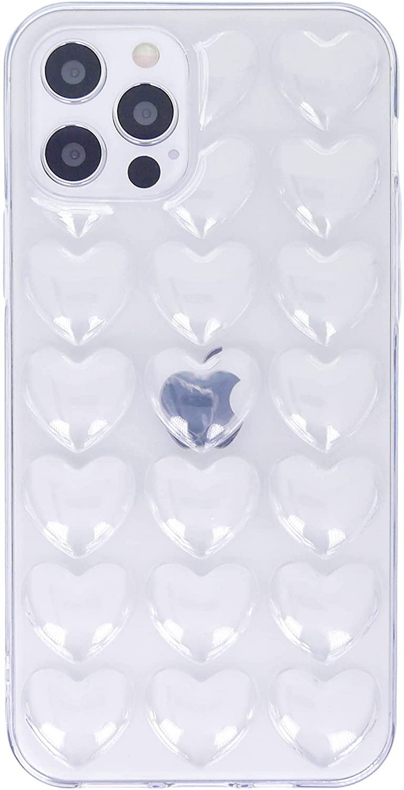 iPhone 12 Pro/iPhone 12 Case for Women, 3D Pop Bubble Heart Kawaii Gel ...