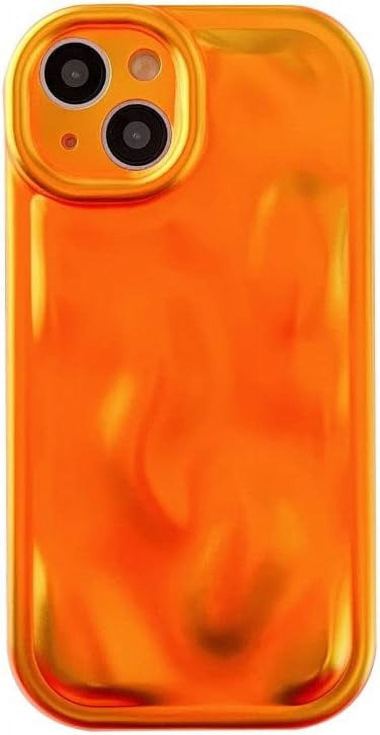 iPhone 12 Ripple Wave Pattern Soft Cell Phone Case, Fluorescent Orange ...